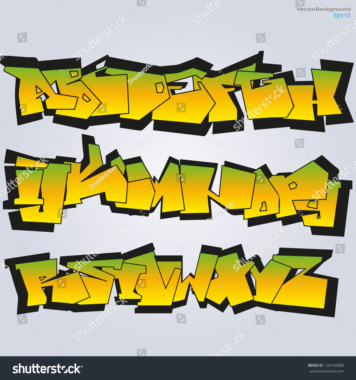 Graffiti Fonts Stock Vector (Royalty Free) 136104389 | Shutterstock