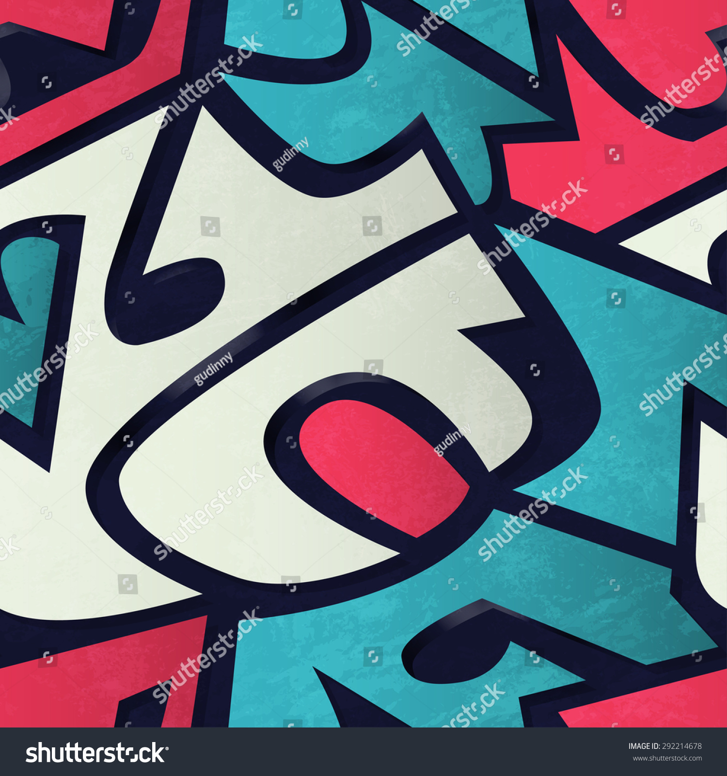 Graffiti Geometric Seamless Pattern Stock Vector (Royalty Free) 292214678