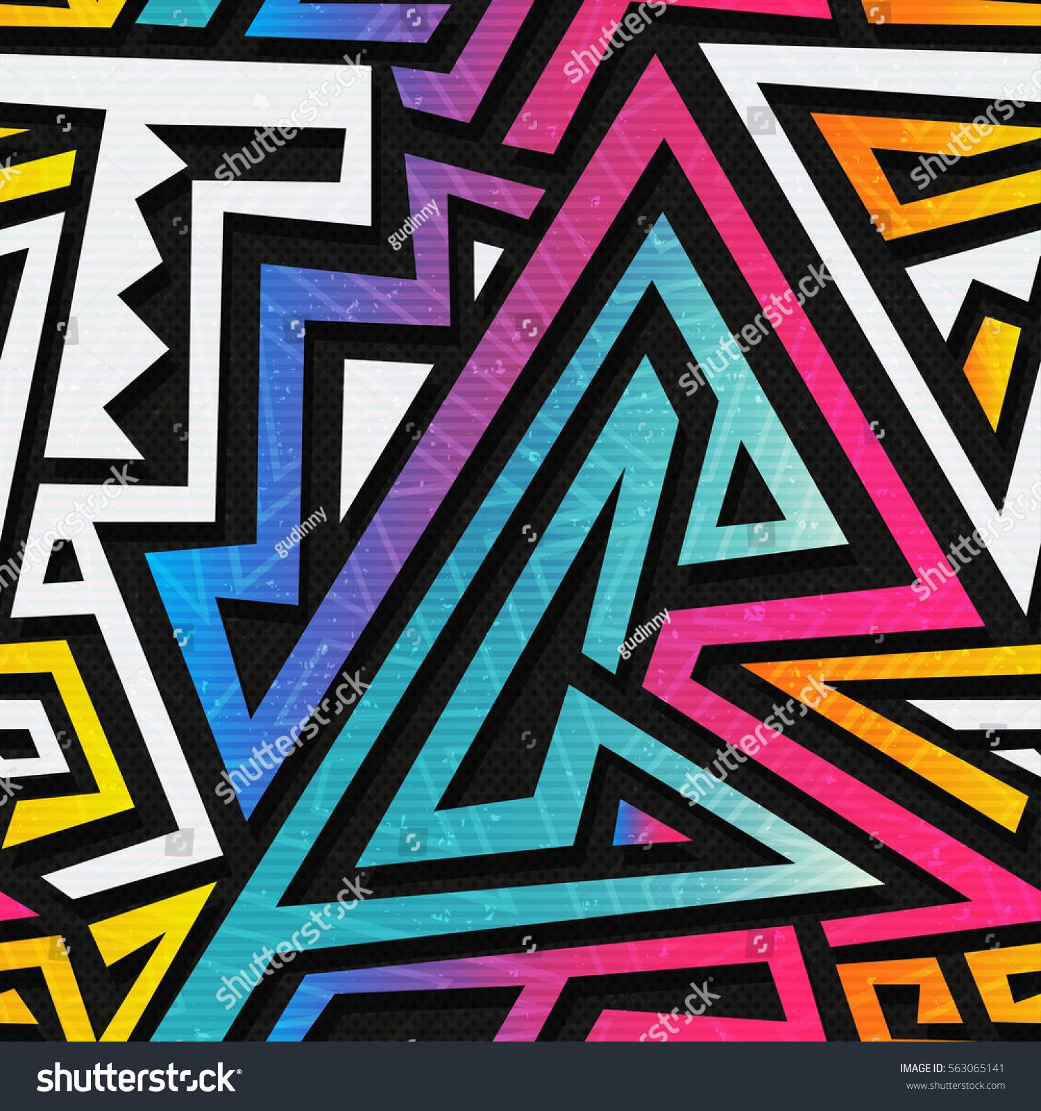 Graffiti Geometric Seamless Texture Vector Eps Stock Vector (Royalty ...
