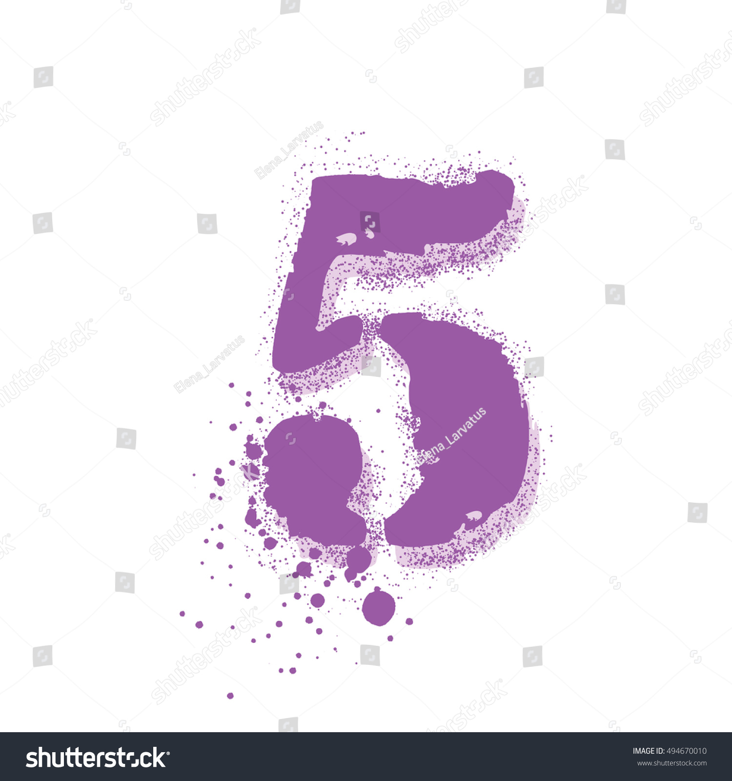 Graffiti Number Five Stock Vector (Royalty Free) 494670010