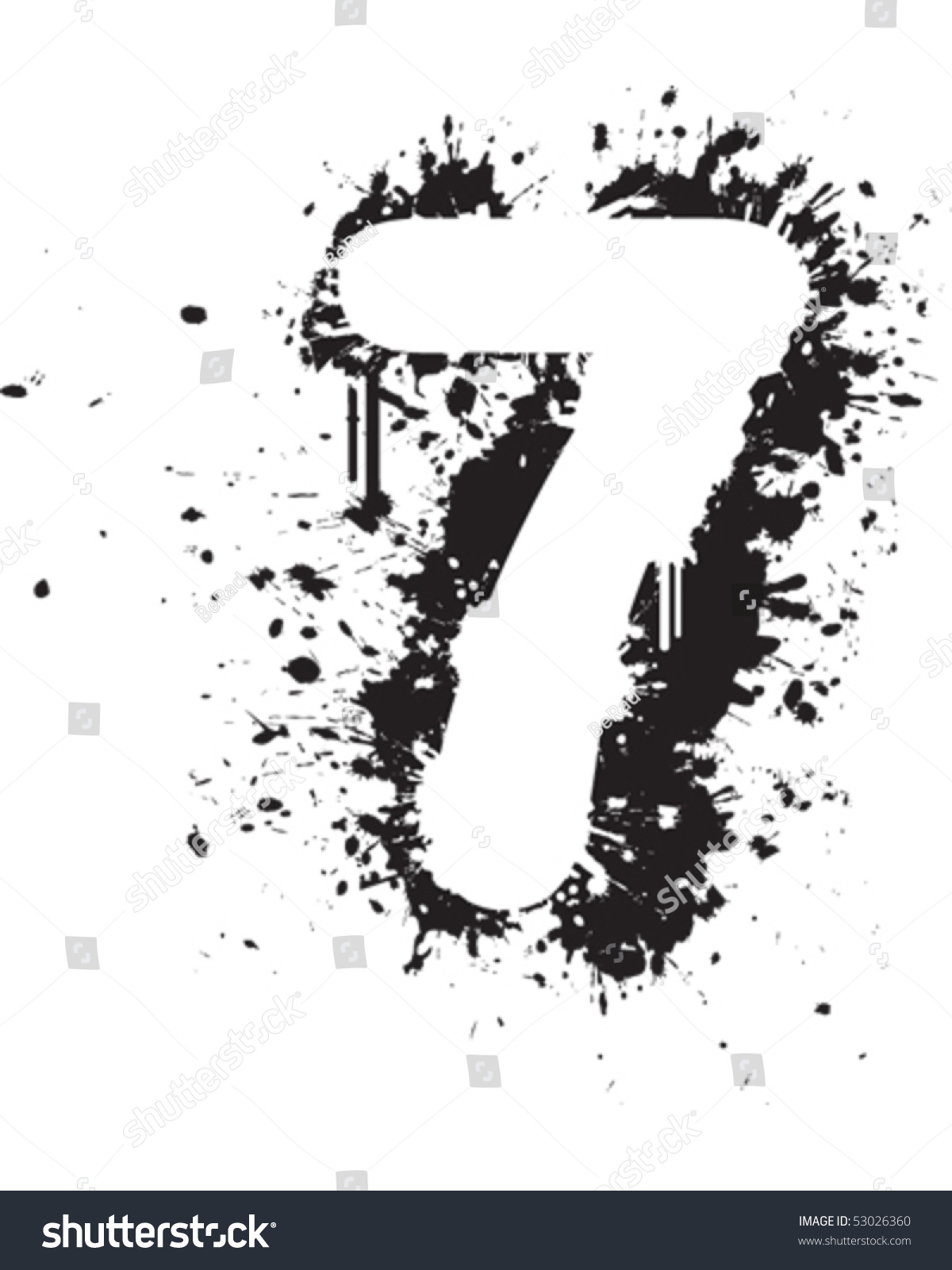 Graffiti Number Seven Stock Vector Illustration 53026360 : Shutterstock