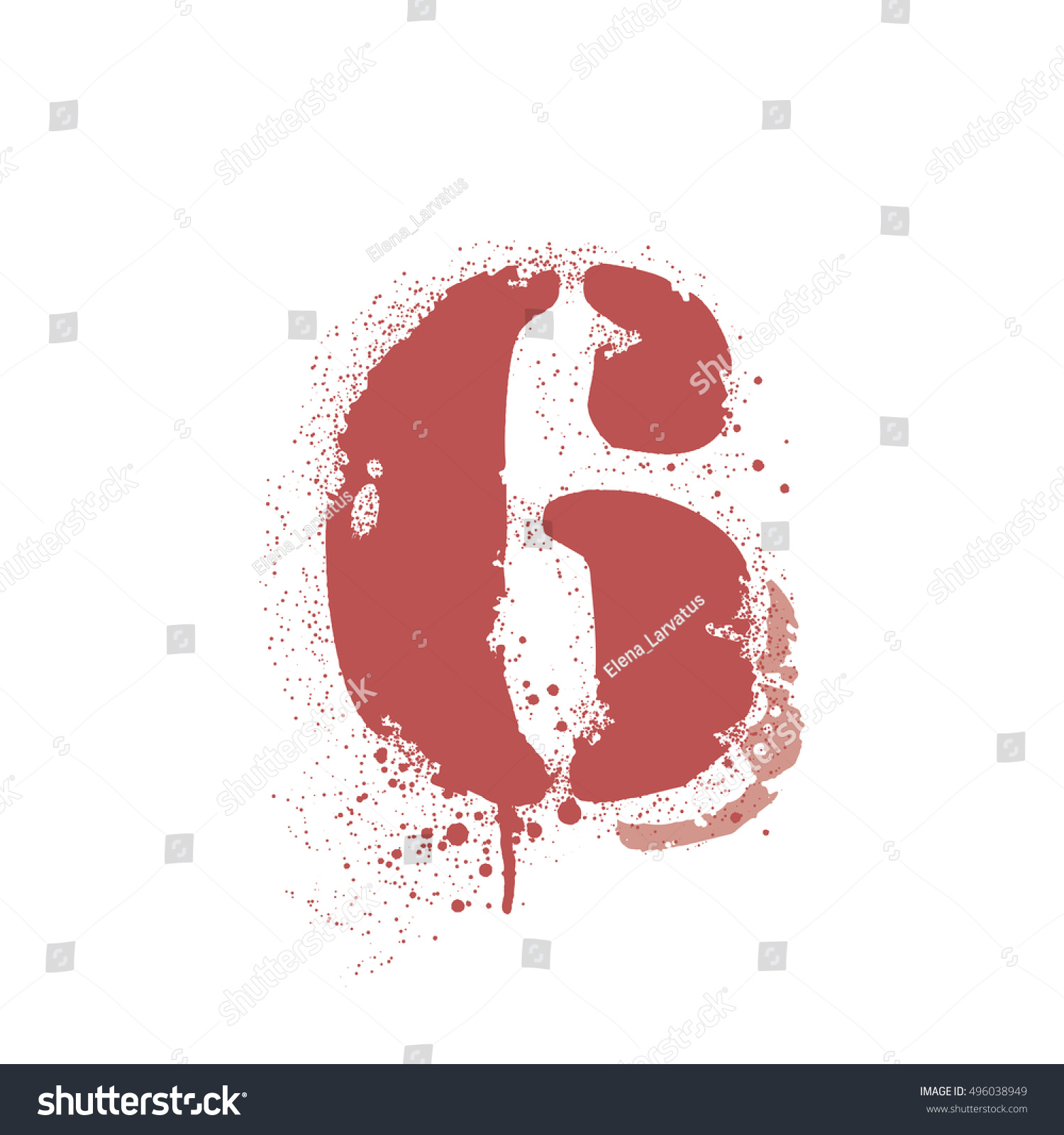 Graffiti Number Six Stock Vector (Royalty Free) 496038949