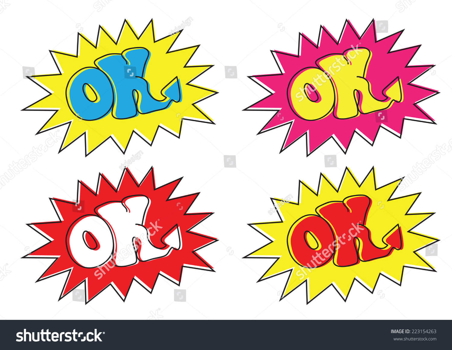 Graffiti Ok Stock Vector (Royalty Free) 223154263 | Shutterstock