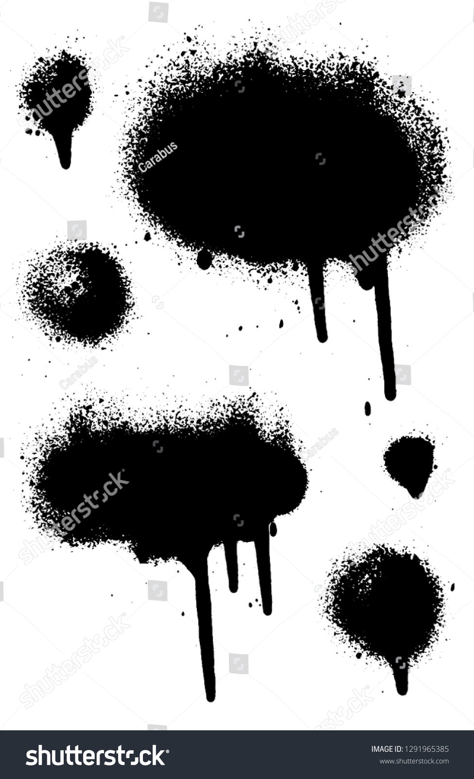 Graffiti Spray Banner Set Vector Spray: vector de stock (libre de ...