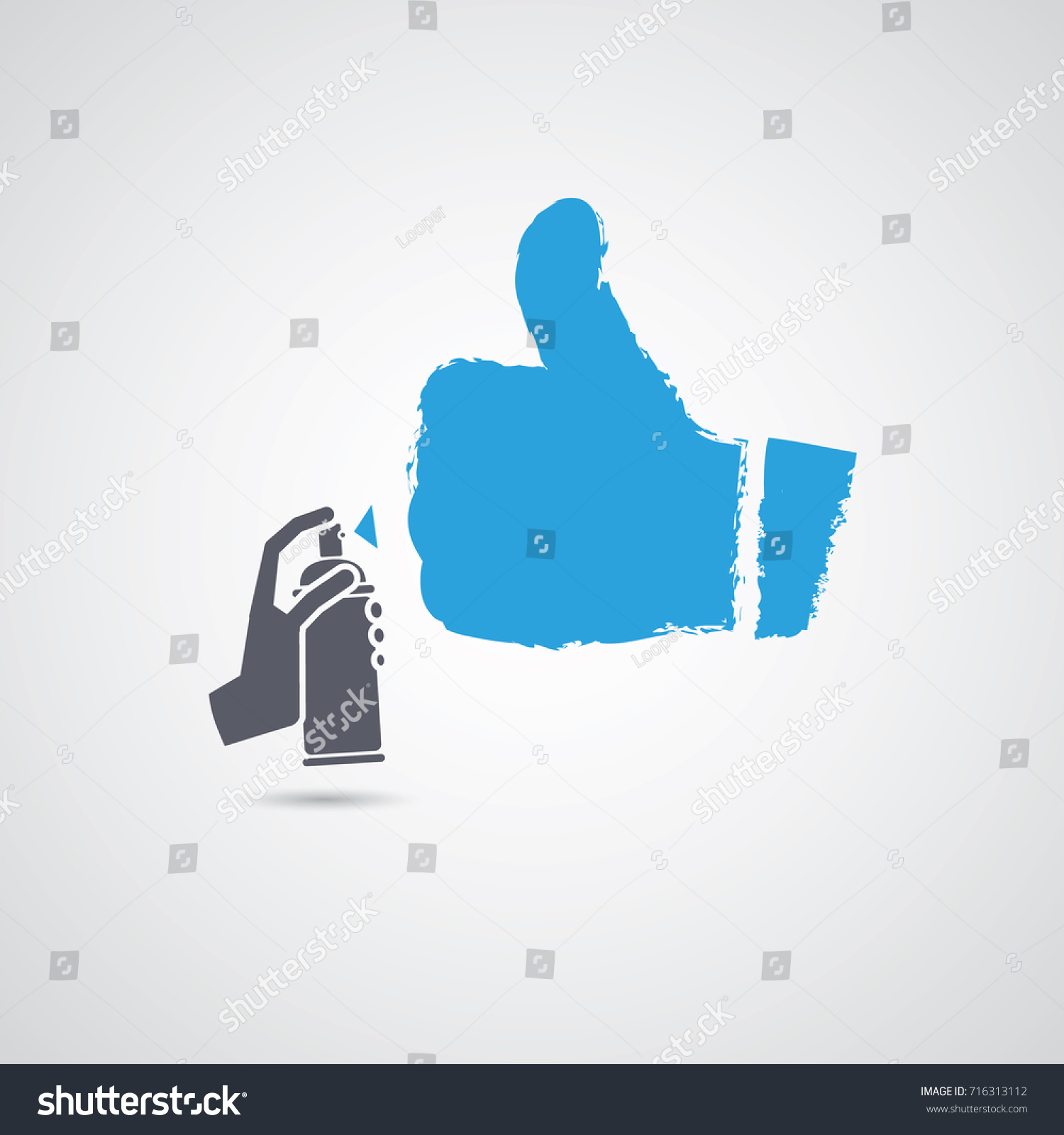 Graffiti Thumbs Text Stock Vector (Royalty Free) 716313112