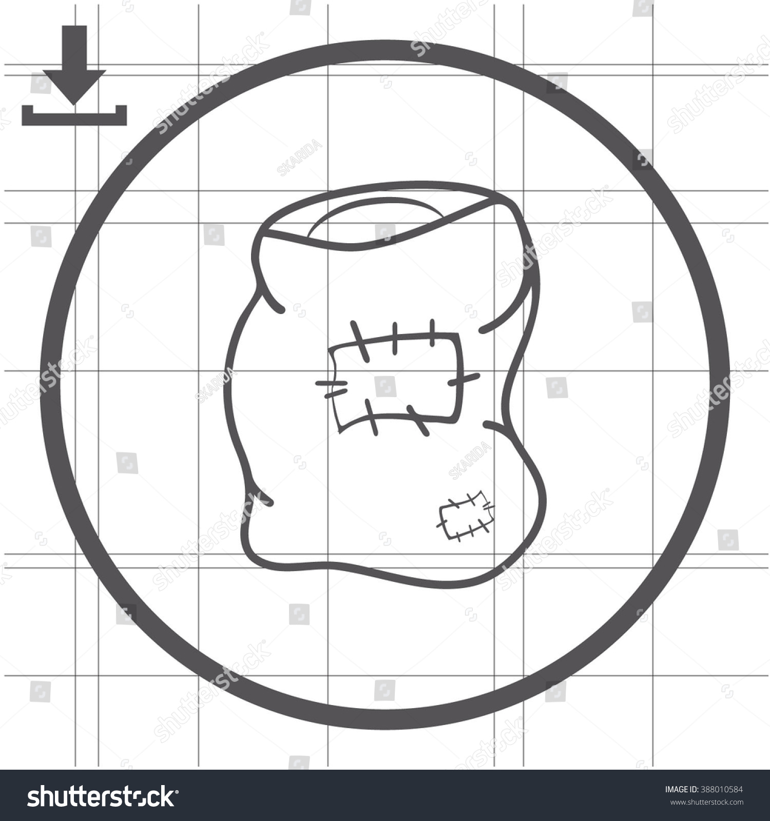 Grain Bag Vector Icon Harvest Stock Vector (Royalty Free) 388010584