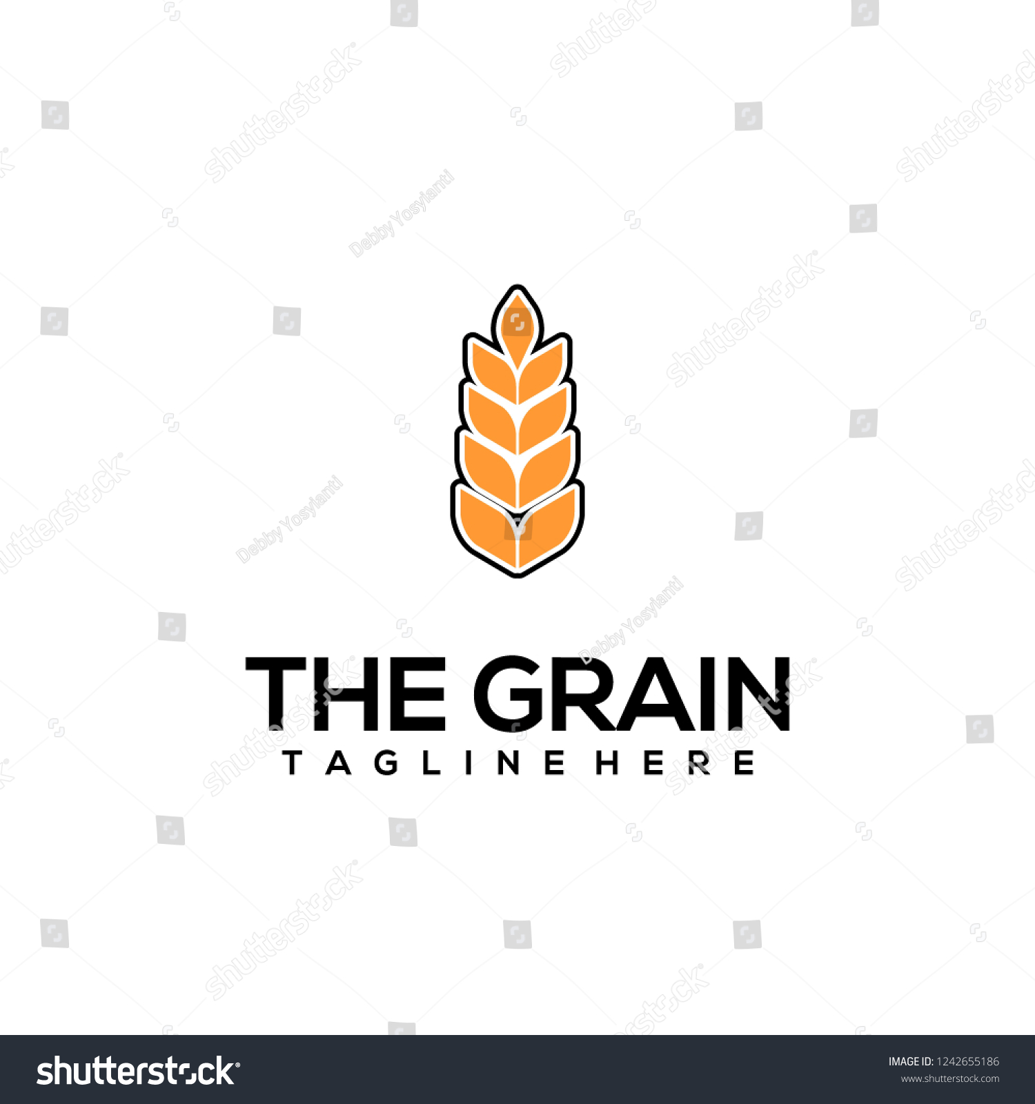 Grain Logo Design Stock Vector (Royalty Free) 1242655186
