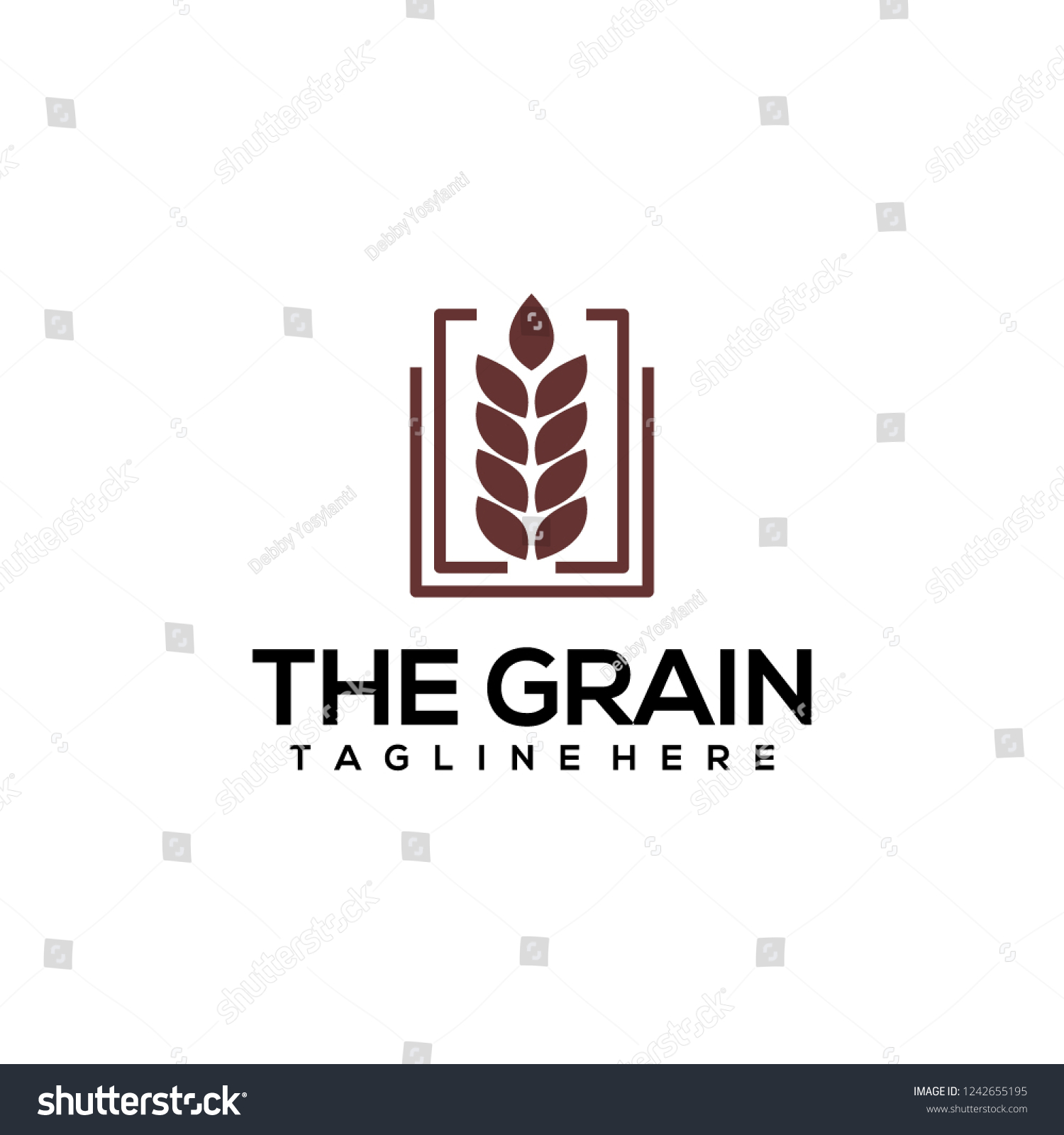 Grain Logo Design Stock Vector (Royalty Free) 1242655195