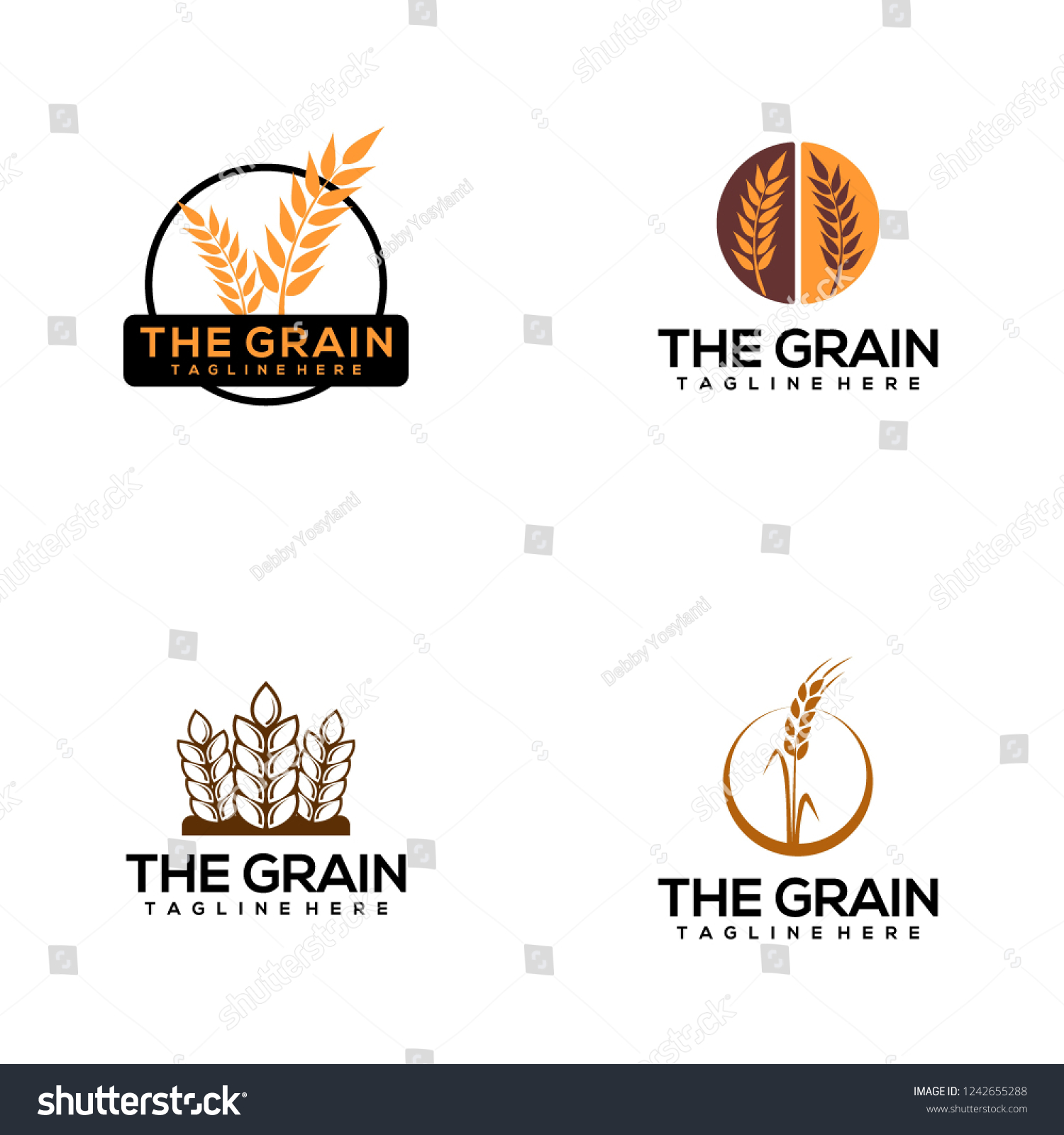Grain Logo Design Stock Vector (Royalty Free) 1242655288