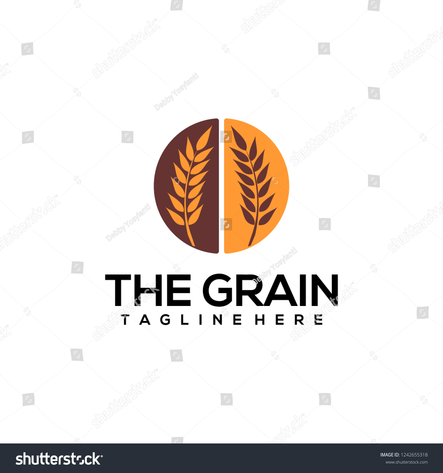 Grain Logo Design: vector de stock (libre de regalías) 1242655318 ...