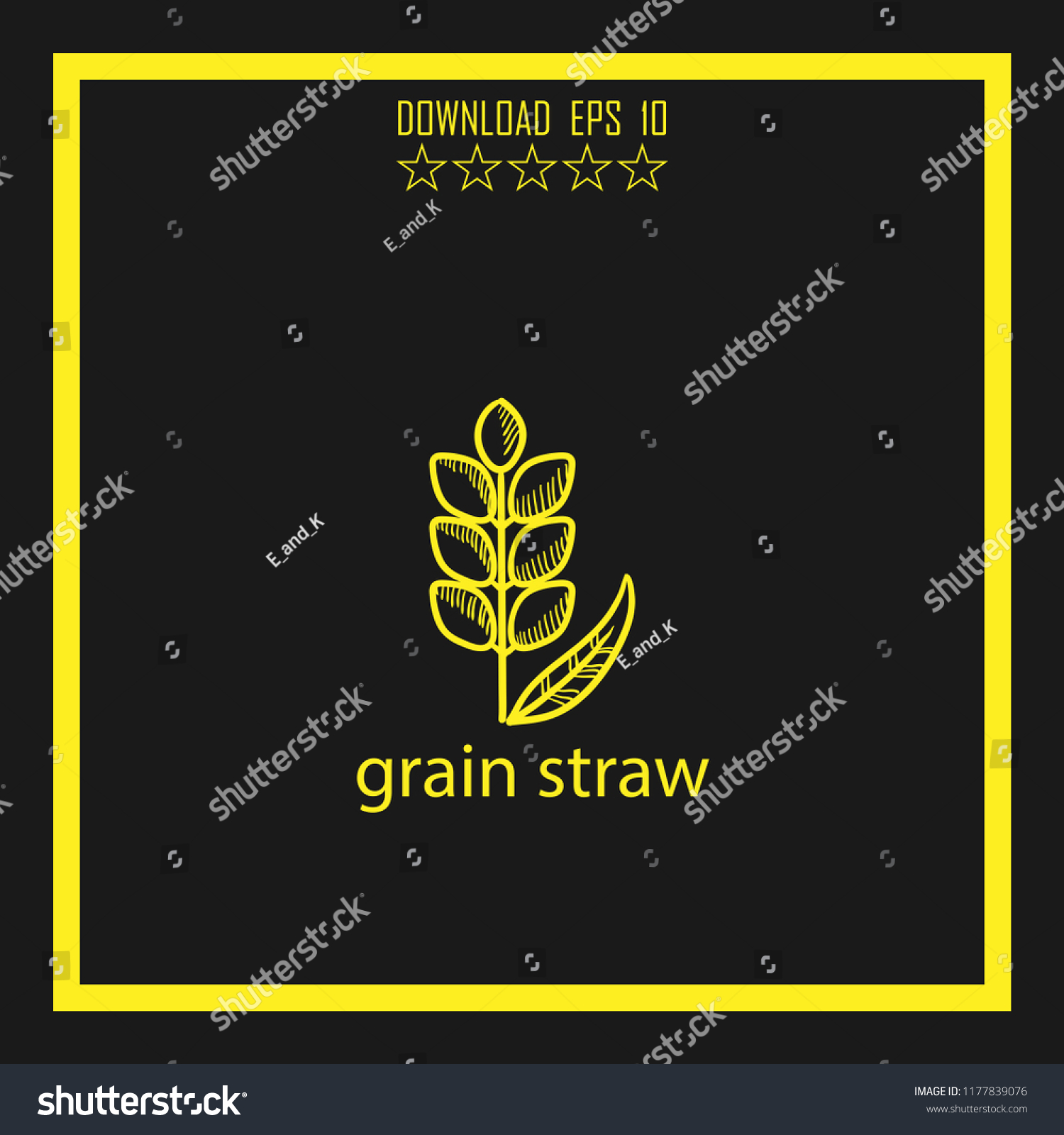 Grain Straw Sketch Vector Icon Stock Vector (Royalty Free) 1177839076 ...
