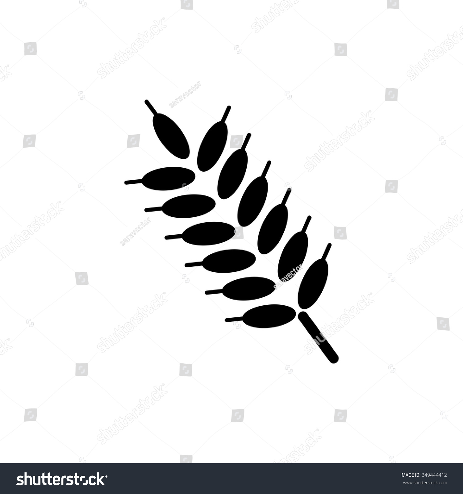 Grain Wheat Icon Stock Vector (Royalty Free) 349444412 | Shutterstock