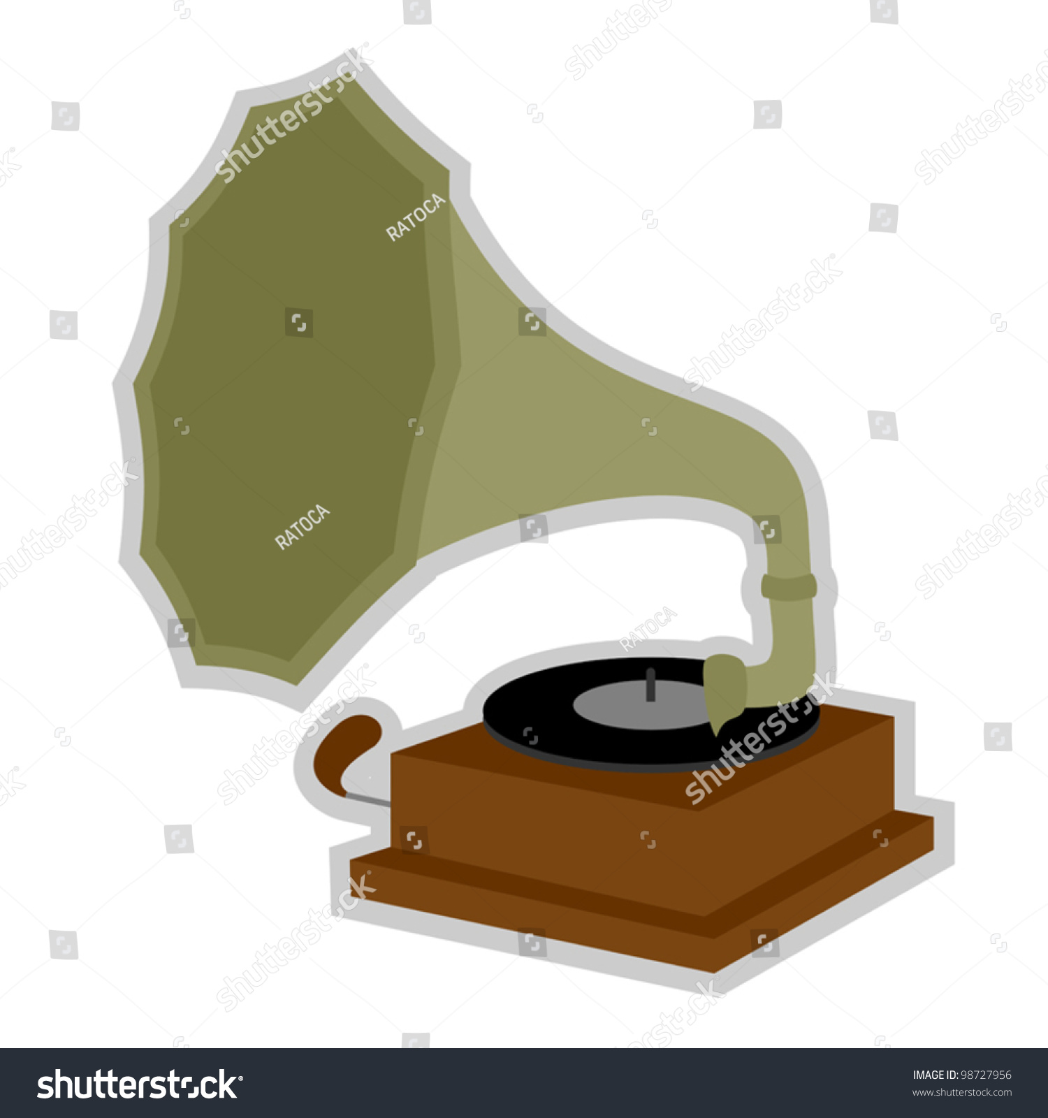 Gramophone Illustration Stock Vector (Royalty Free) 98727956 | Shutterstock