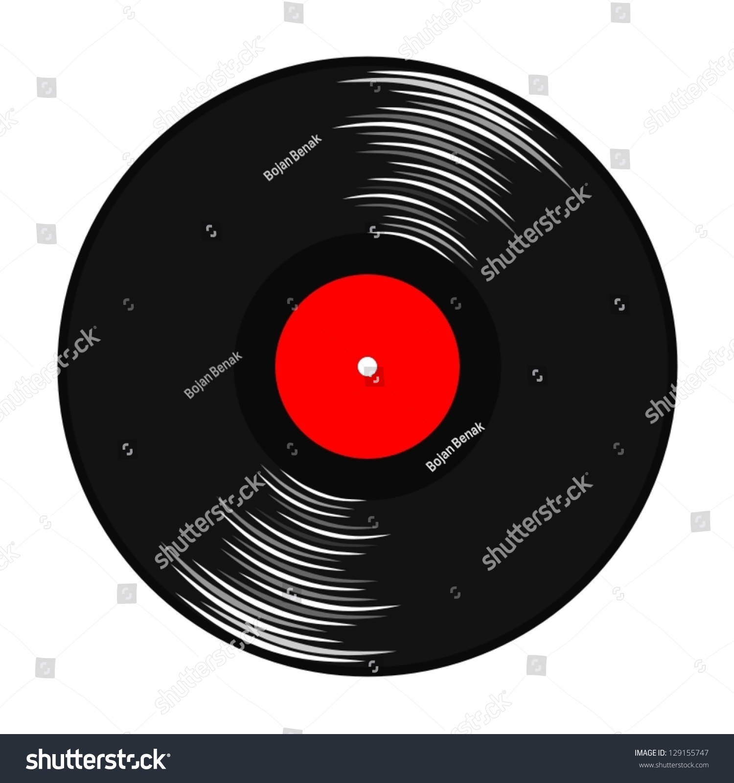 Gramophone Record Red Label: vector de stock (libre de regalías ...