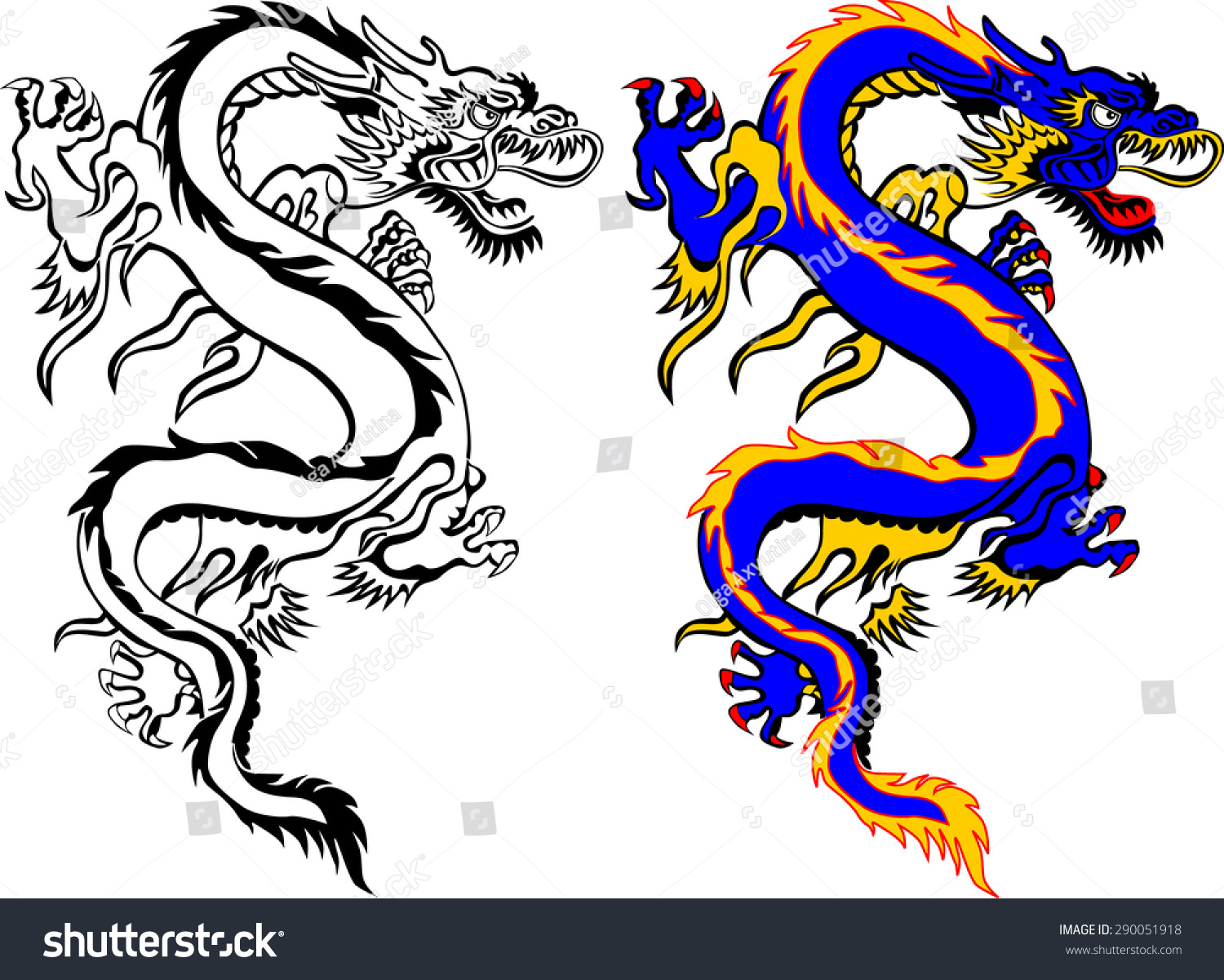 Grand Dragon Stock Vector (Royalty Free) 290051918