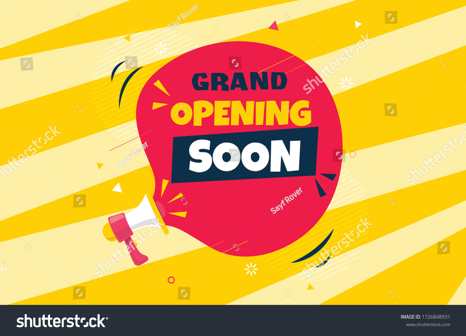 Grand Opening Background Template Flat Design Stock Vector (Royalty ...