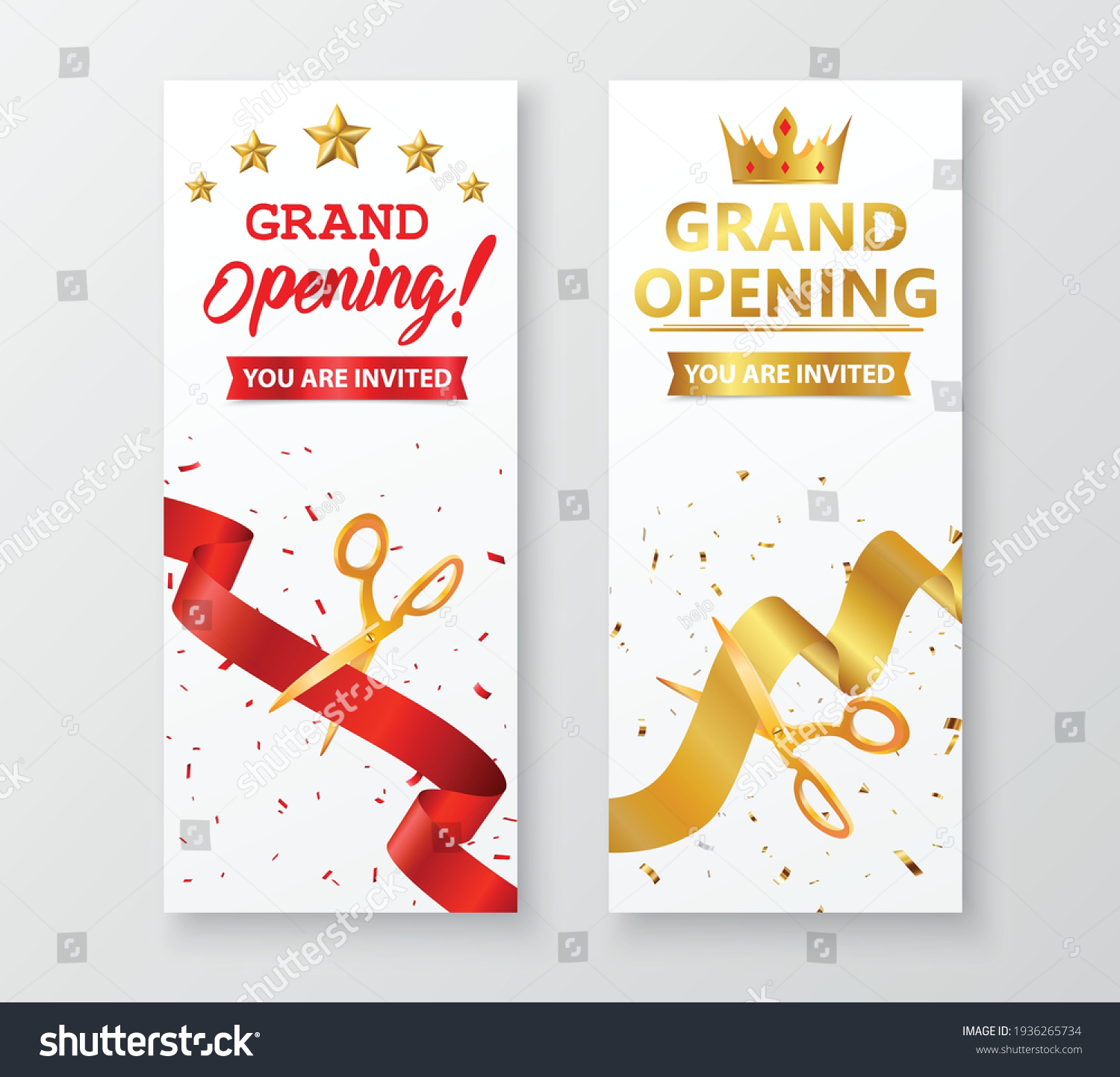 Grand Opening Card Design Gold Ribbon Stock Vector (Royalty Free ... Grand Opening Card Design Gold Ribbon Stock Vector (Royalty Free ...
