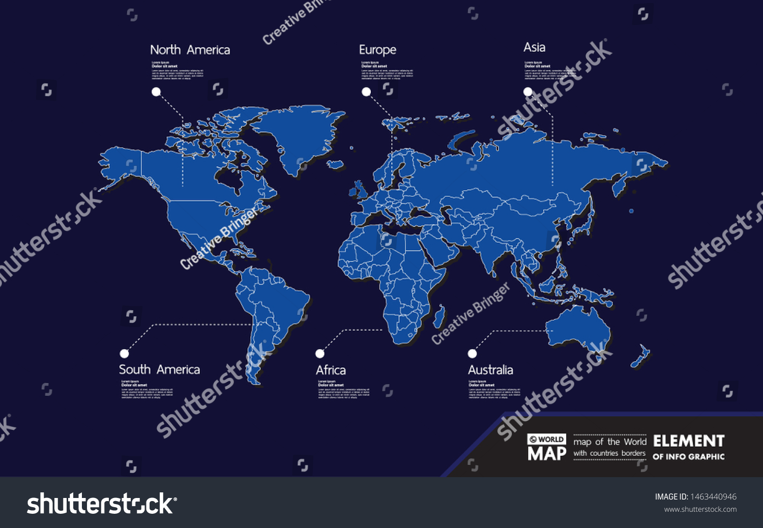 Grand World Map Graphic Element Vector: vector de stock (libre de ...