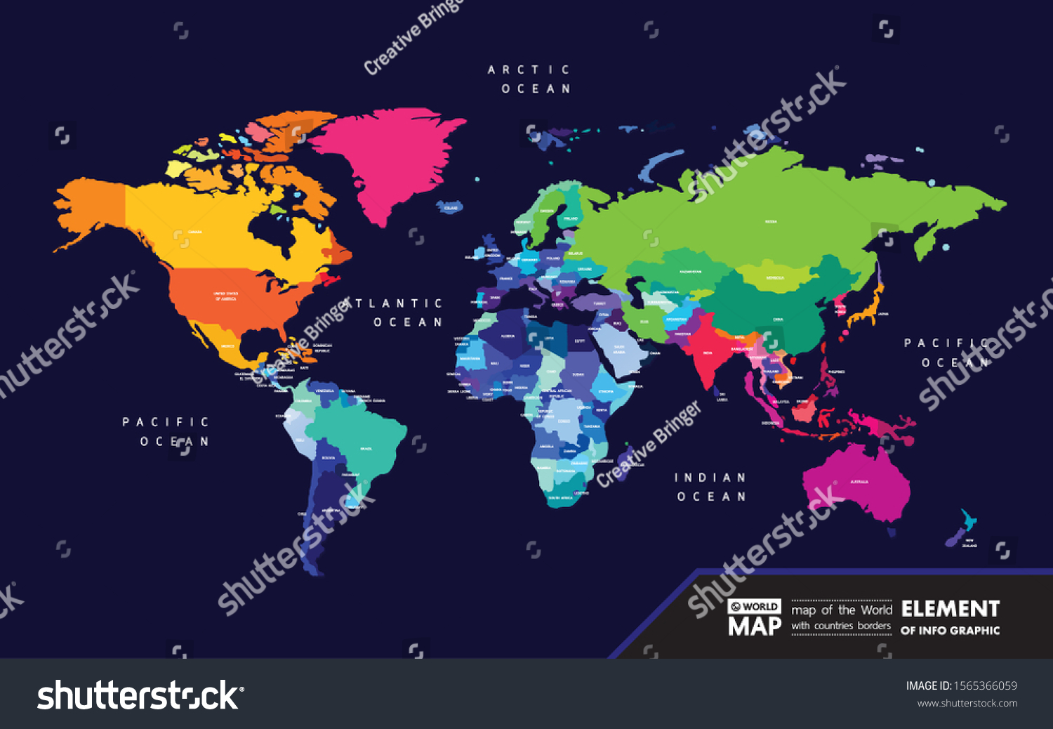 Grand World Map Graphic Element Vector Stock Vector (Royalty Free ...