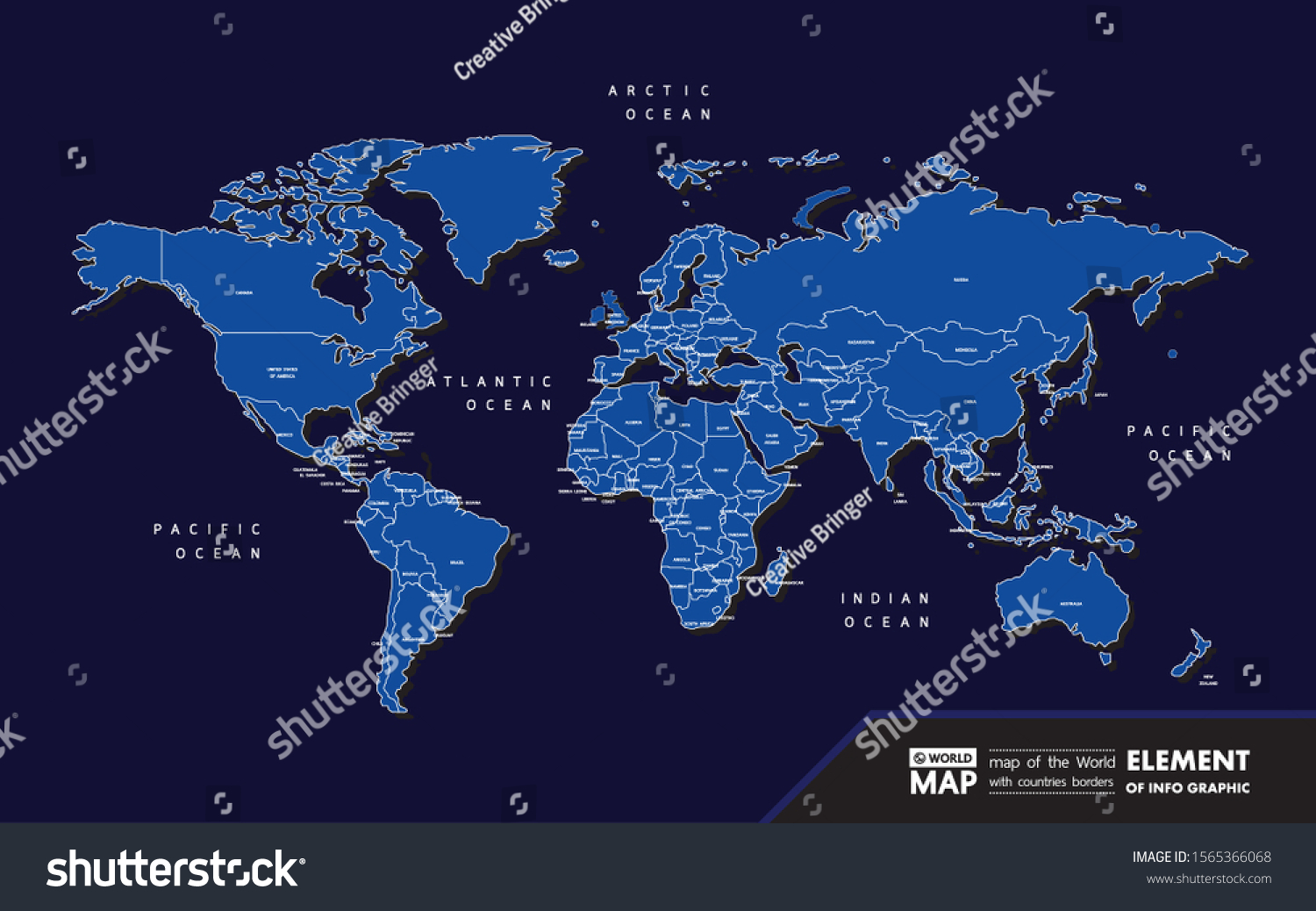 Grand World Map Graphic Element Vector Stock Vector (Royalty Free ...