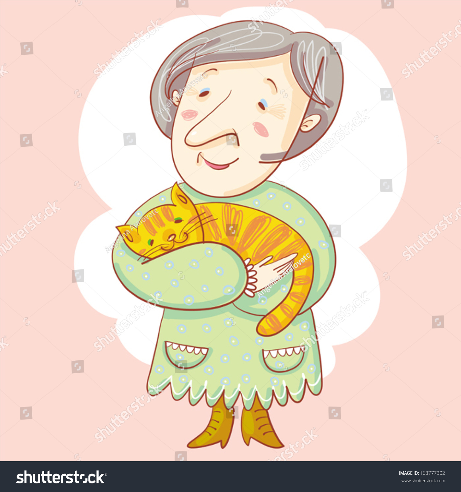 Grandma Cat Stock Vector (Royalty Free) 168777302 | Shutterstock