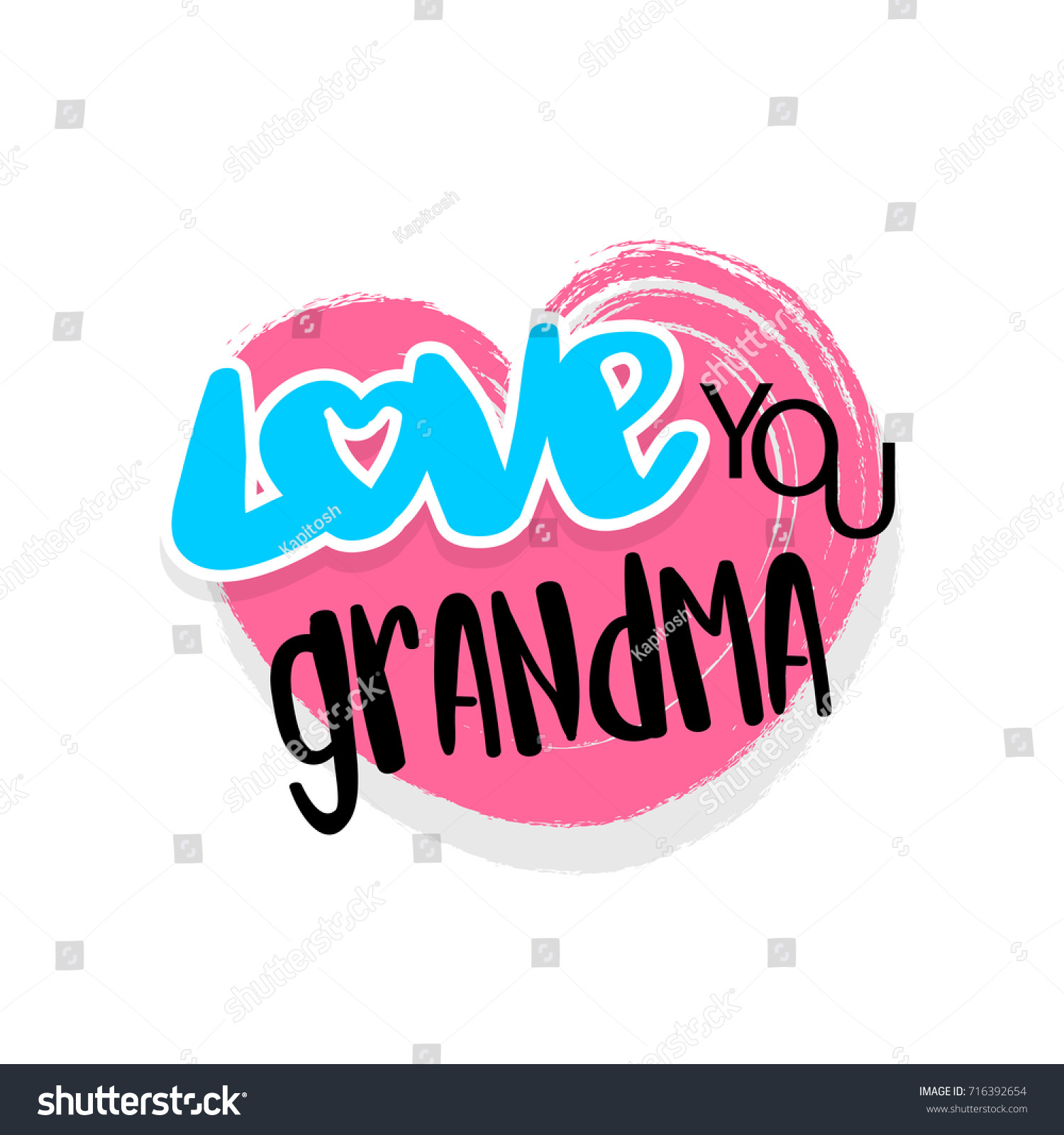 Grandma Grandmother Granny Love You Vector Stock Vector Royalty Free