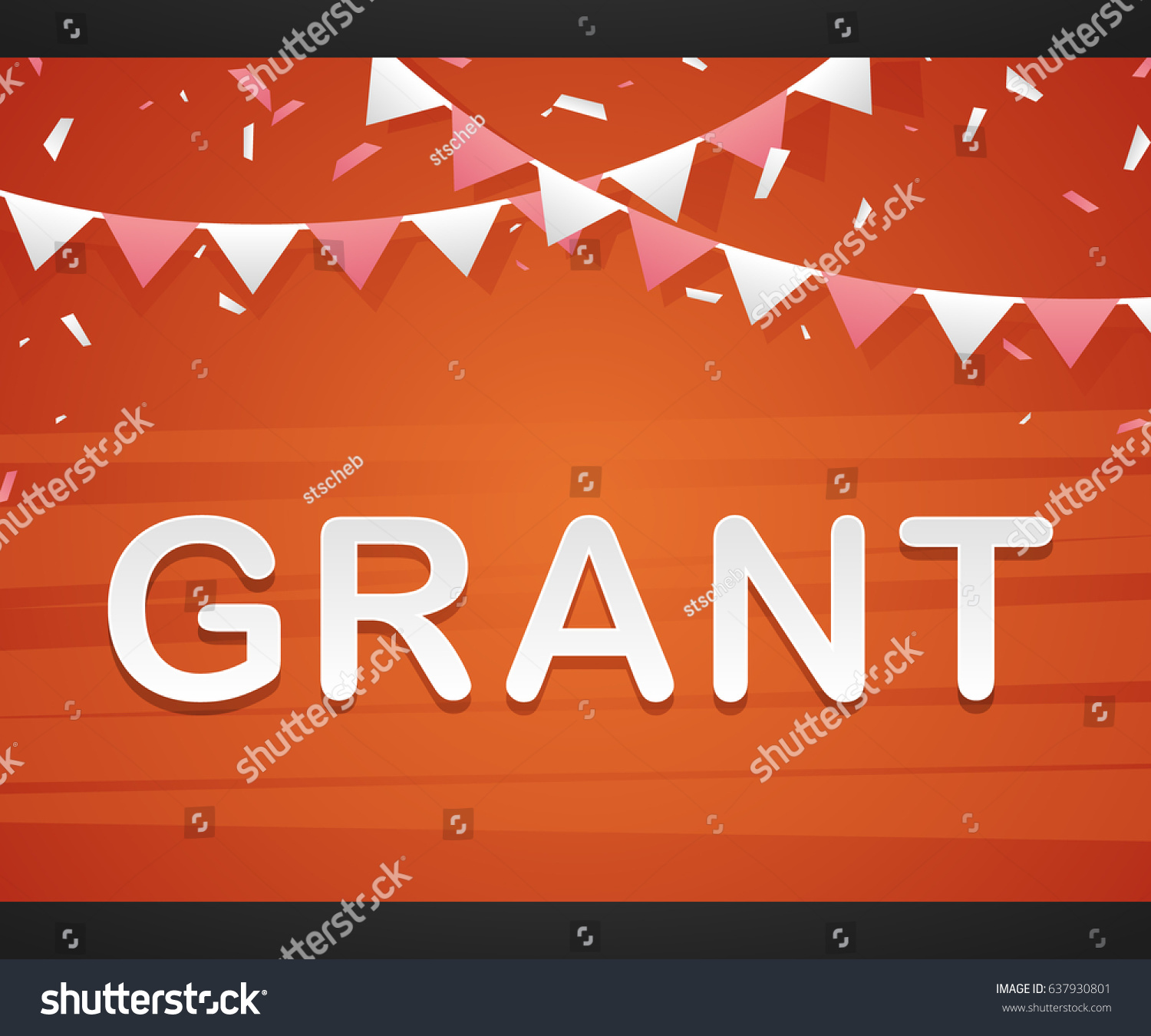 Grant On Red Background Triangle Flags Stock Vector (Royalty Free ...