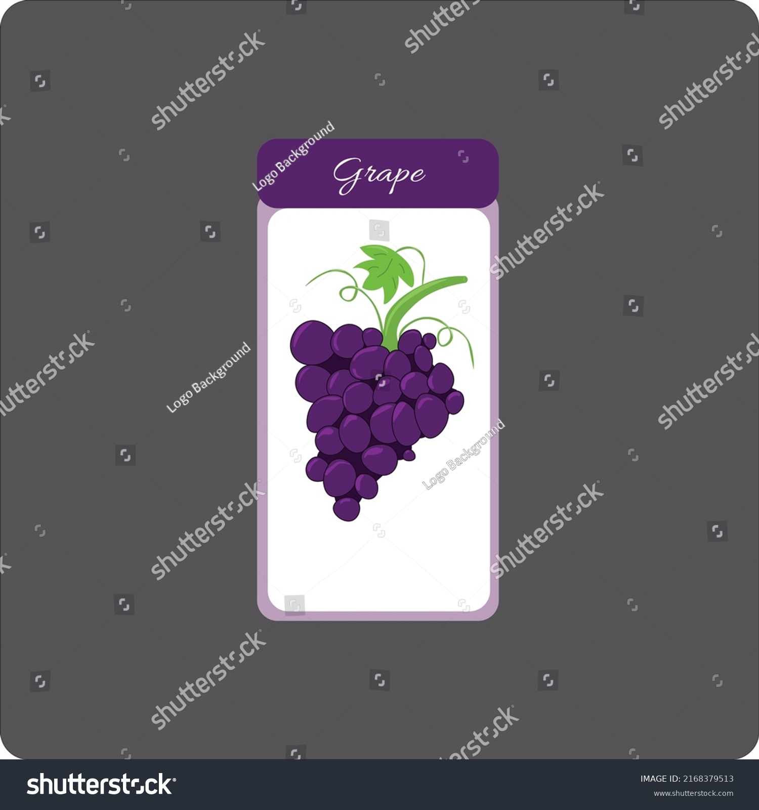 Grape Flash Card Grey Background Stock Vector (Royalty Free) 2168379513 ...