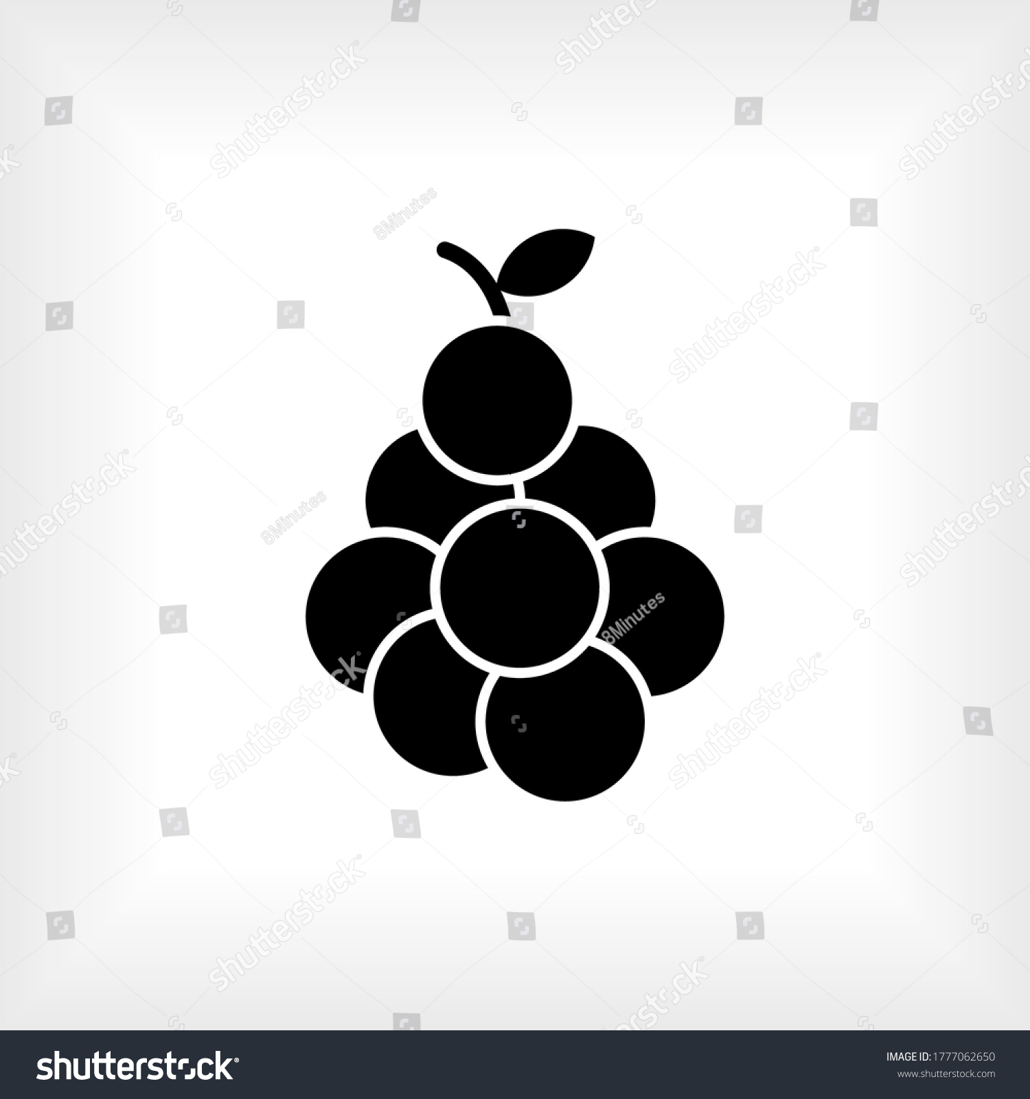 Grape Icon Fruit Symbol Vector Stock Vector (Royalty Free) 1777062650 ...