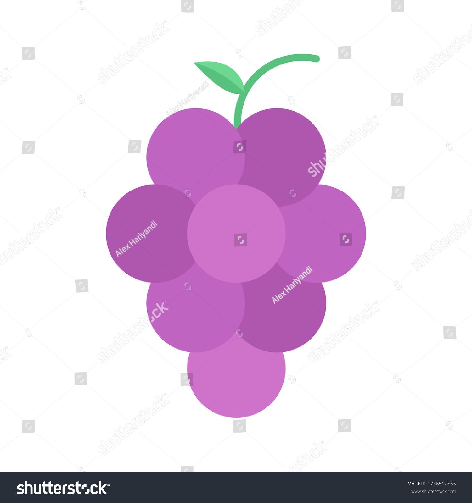 Grape Icon Vector Flat Design Illustration Stock Vector (Royalty Free ...