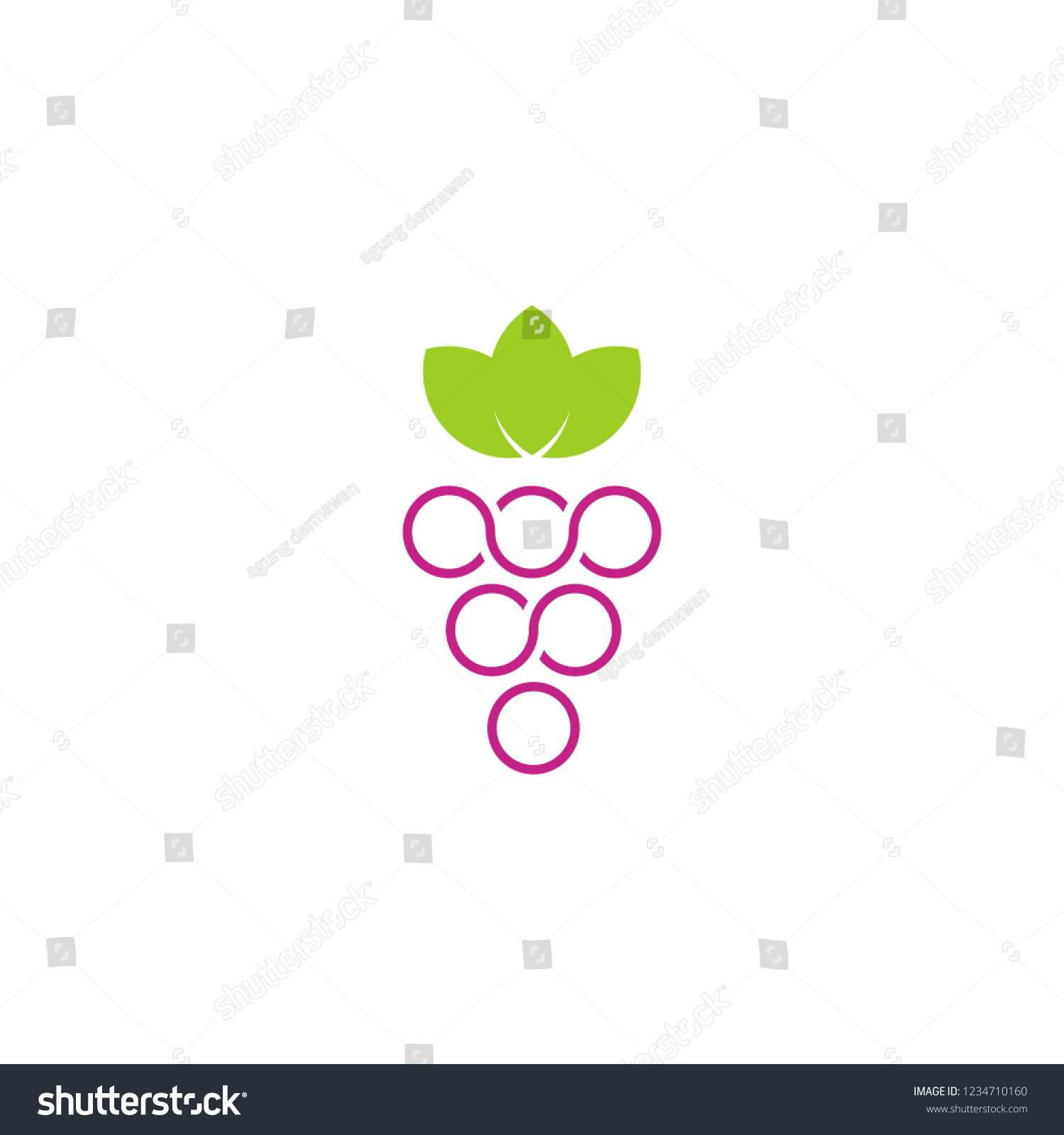 Grape Outline Logo: vector de stock (libre de regalías) 1234710160 ...