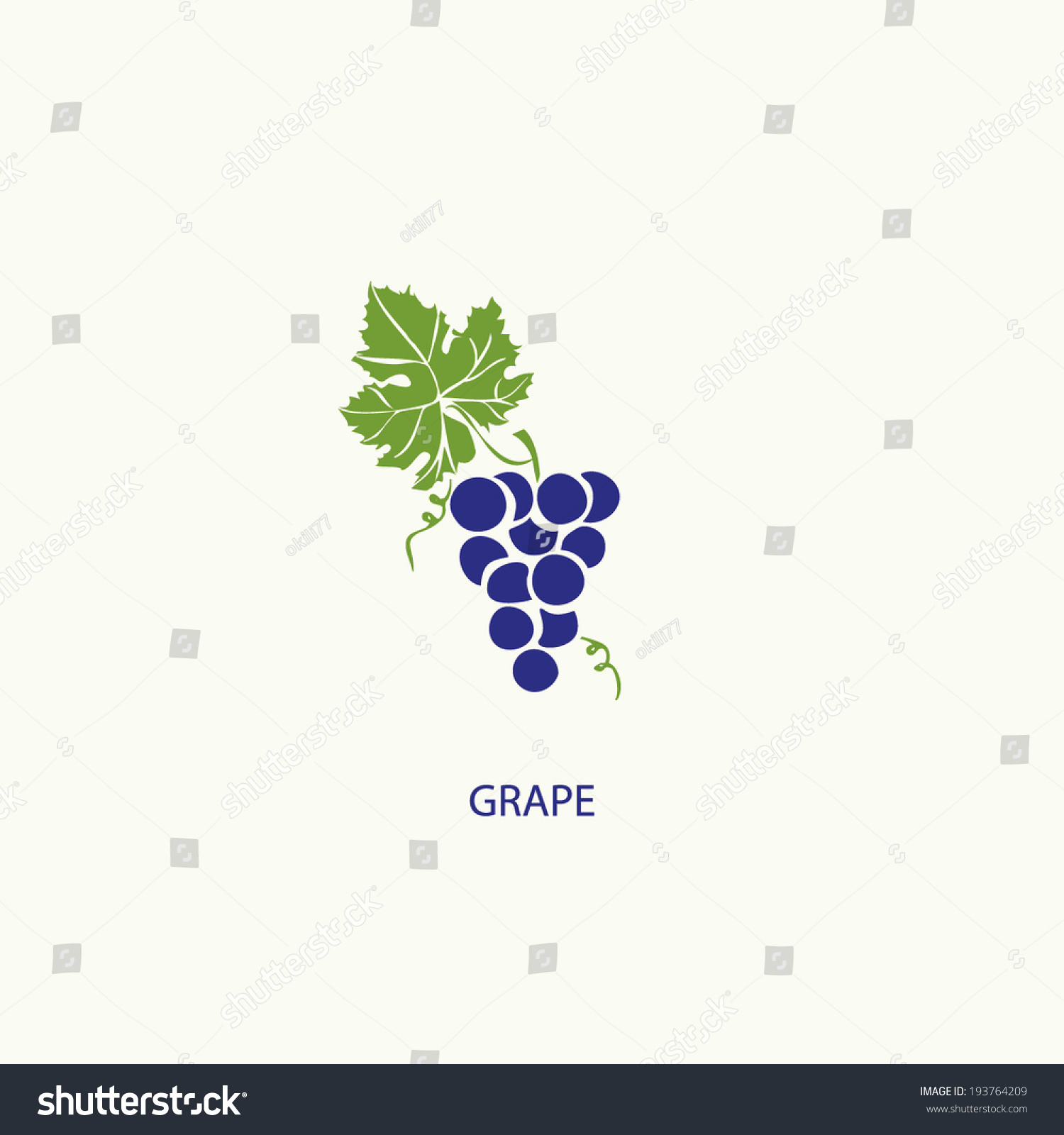 「Grape Symbol」のベクター画像素材（ロイヤリティフリー） 193764209 | Shutterstock