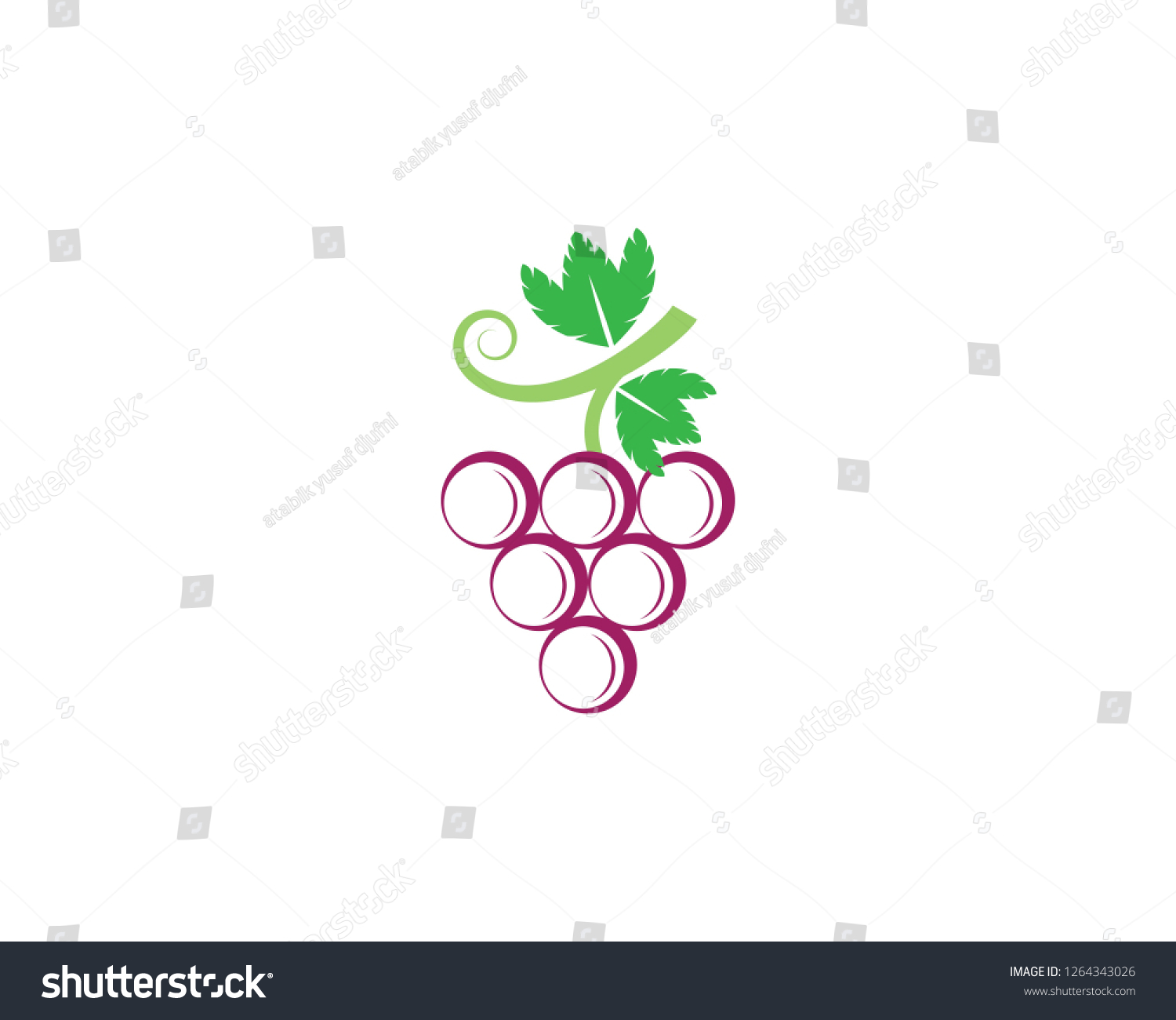 Grape Symbol Illustration Stock Vector (Royalty Free) 1264343026 ...