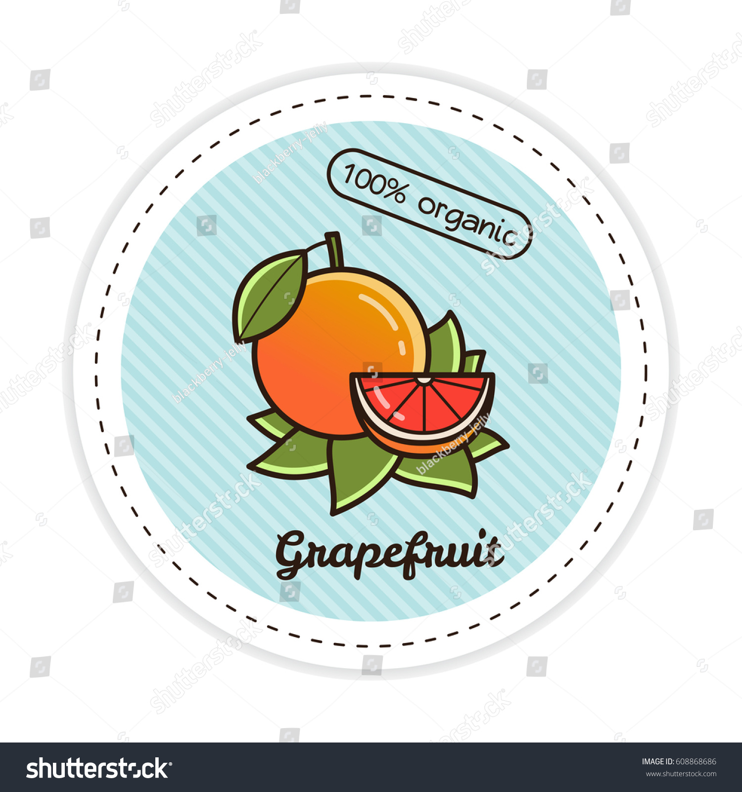 Grapefruit Label Vector Illustration Stock Vector (Royalty Free) 608868686 | Shutterstock