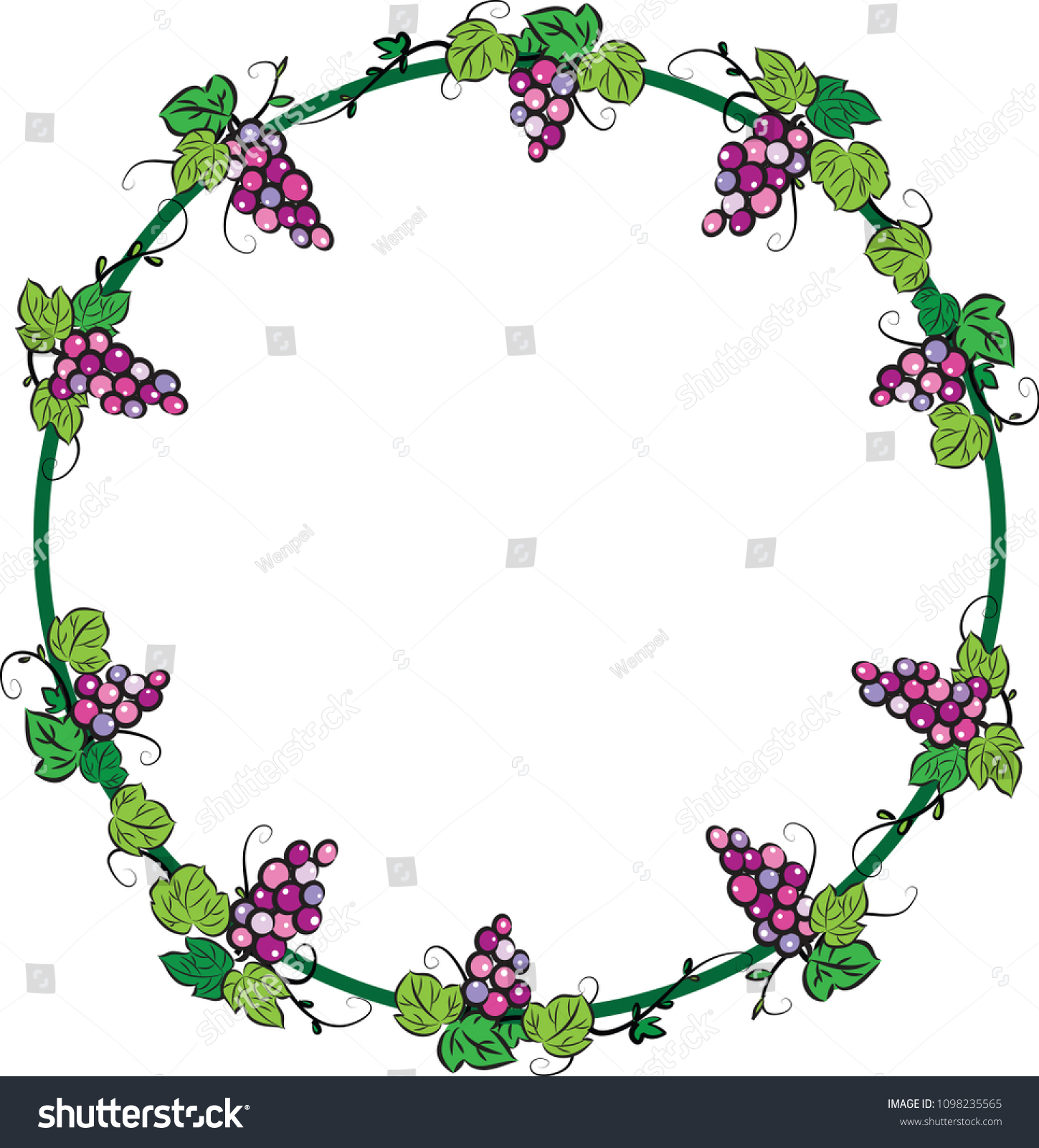 Grapes Border Design Stock Vector (Royalty Free) 1098235565 | Shutterstock