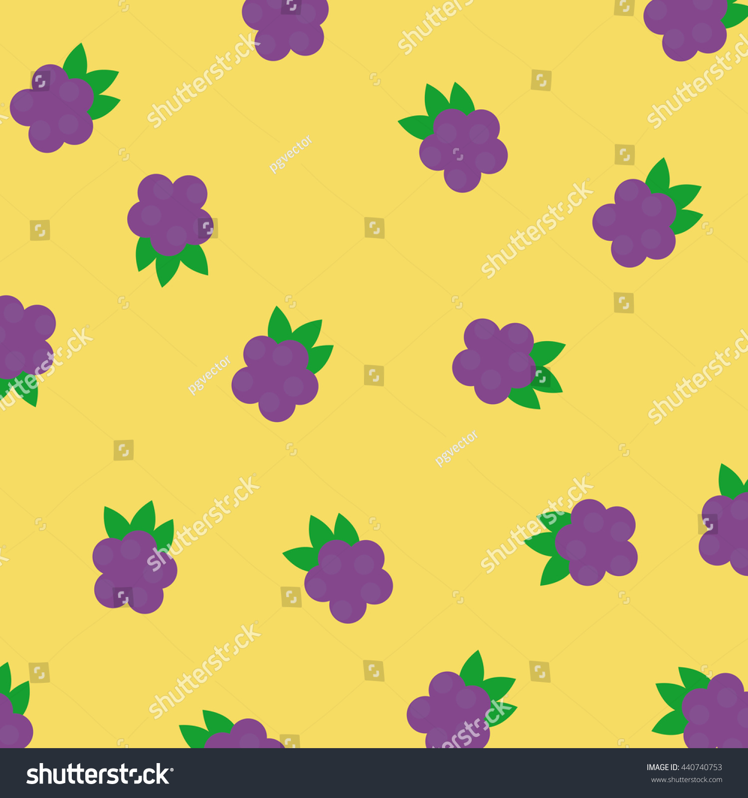Grapes Pattern Yellow Color Backdrop Stock Vector (Royalty Free ...