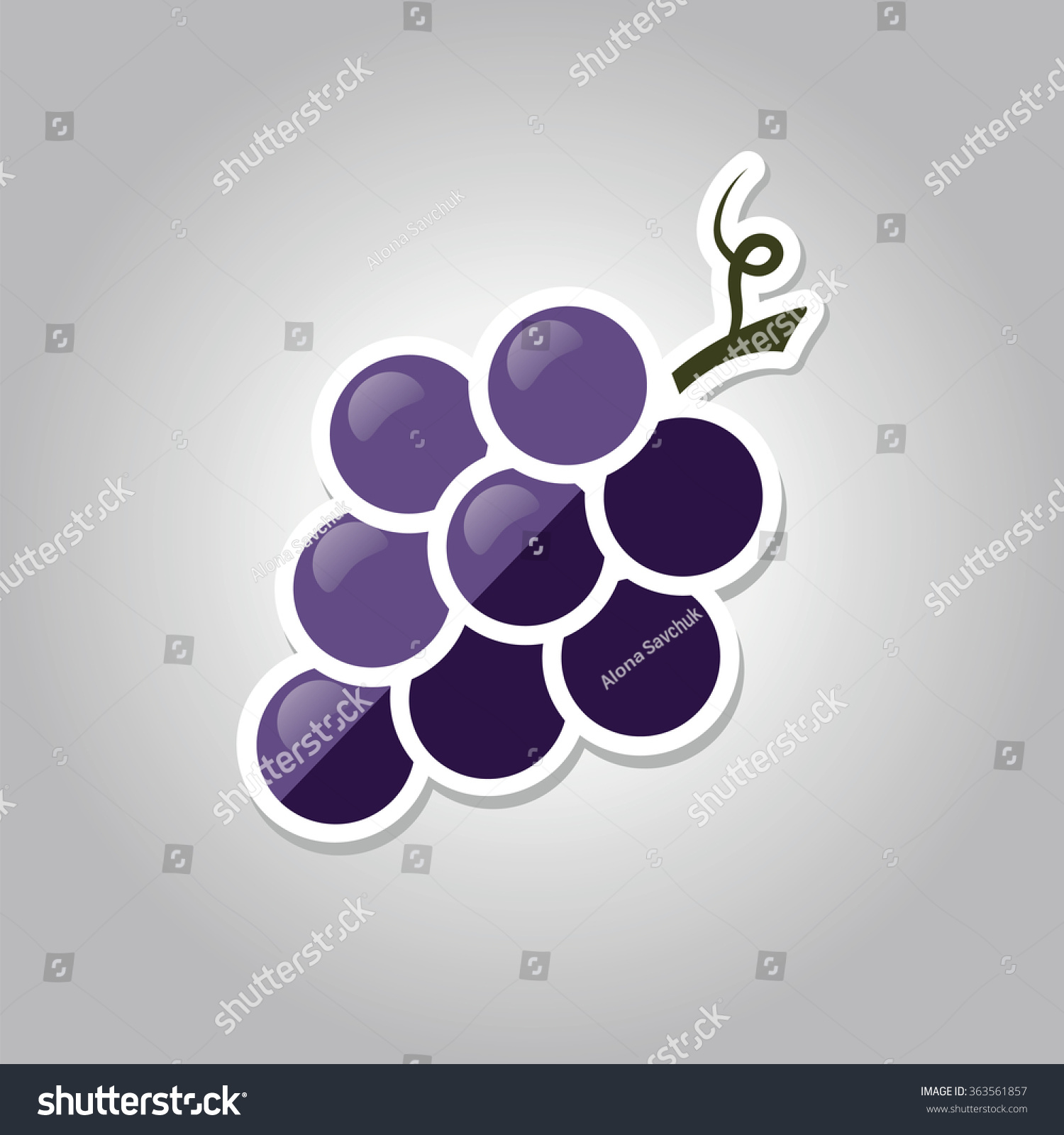 Grapes Sticker Vector Illustration Stock Vector (Royalty Free) 363561857