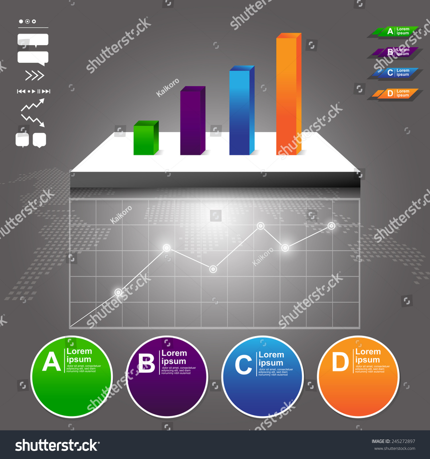 Graph Chart Symbol Infographic Vector Illustration Stock Vector ...