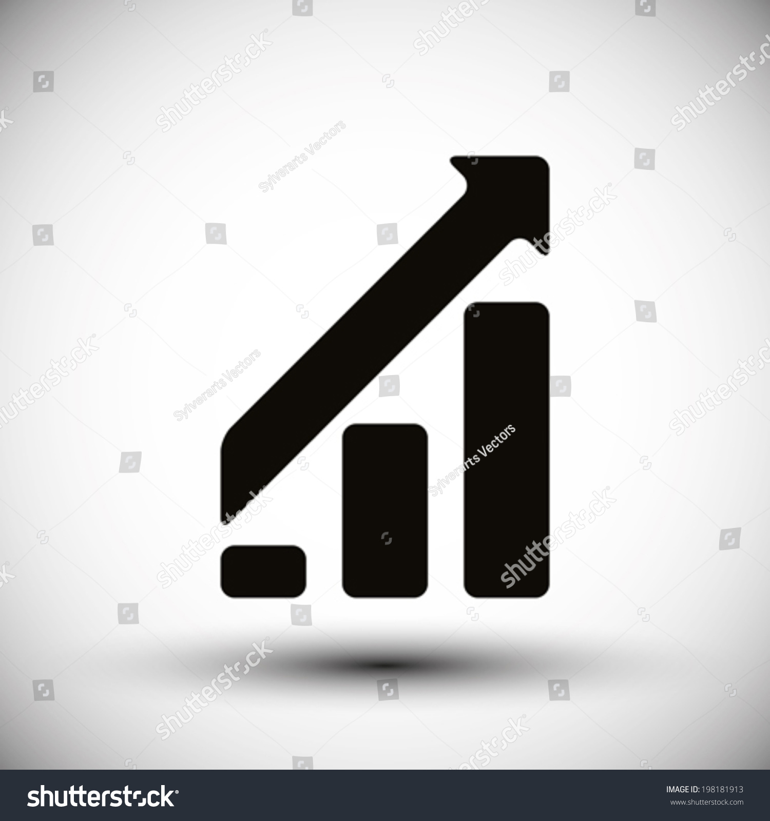 Graph Bar Rising Vector Symbol Stock Vector (Royalty Free) 198181913 ...