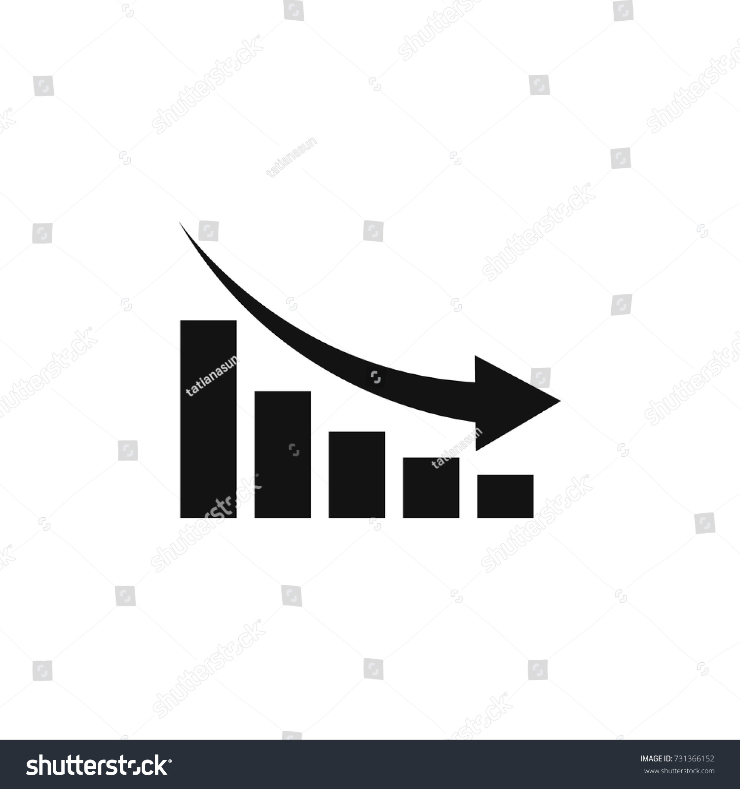 Graph Chart Down Icon Down Arrow: เวกเตอร์สต็อก (ปลอดค่าลิขสิทธิ์ ...