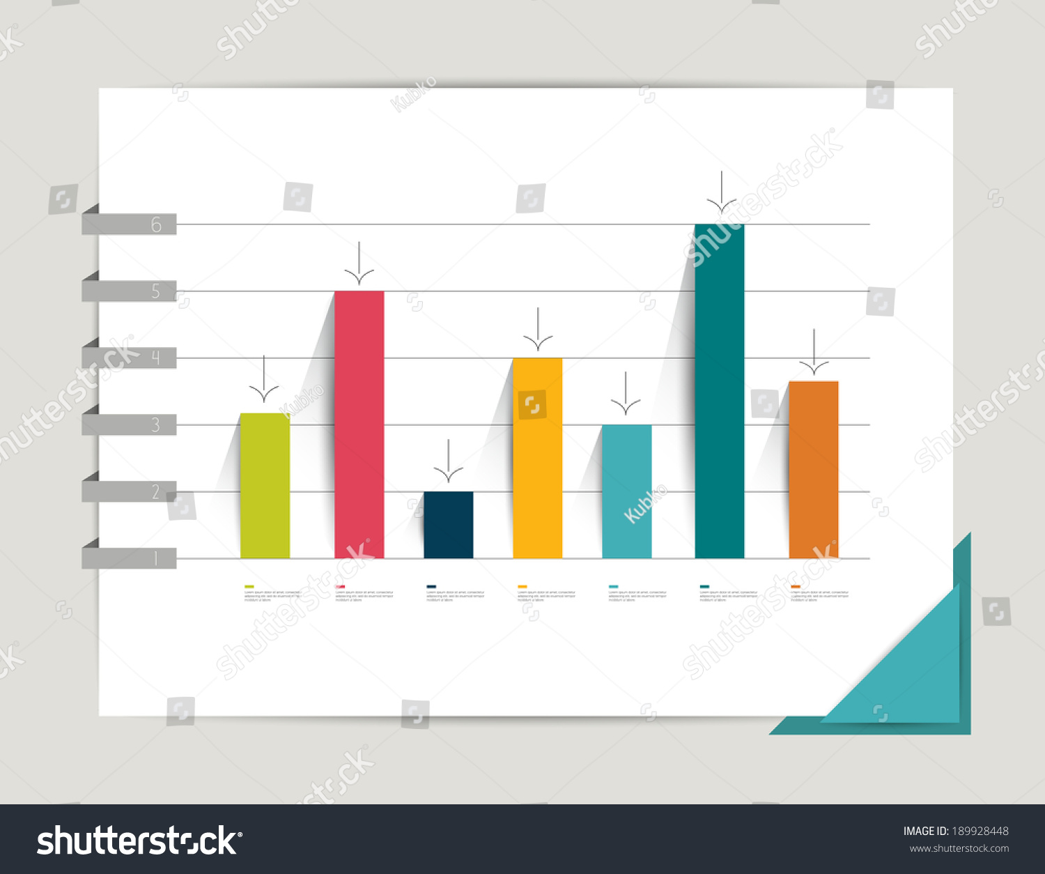 Graph Chart Infographic Elements Flat Design Stock Vector 189928448 ...