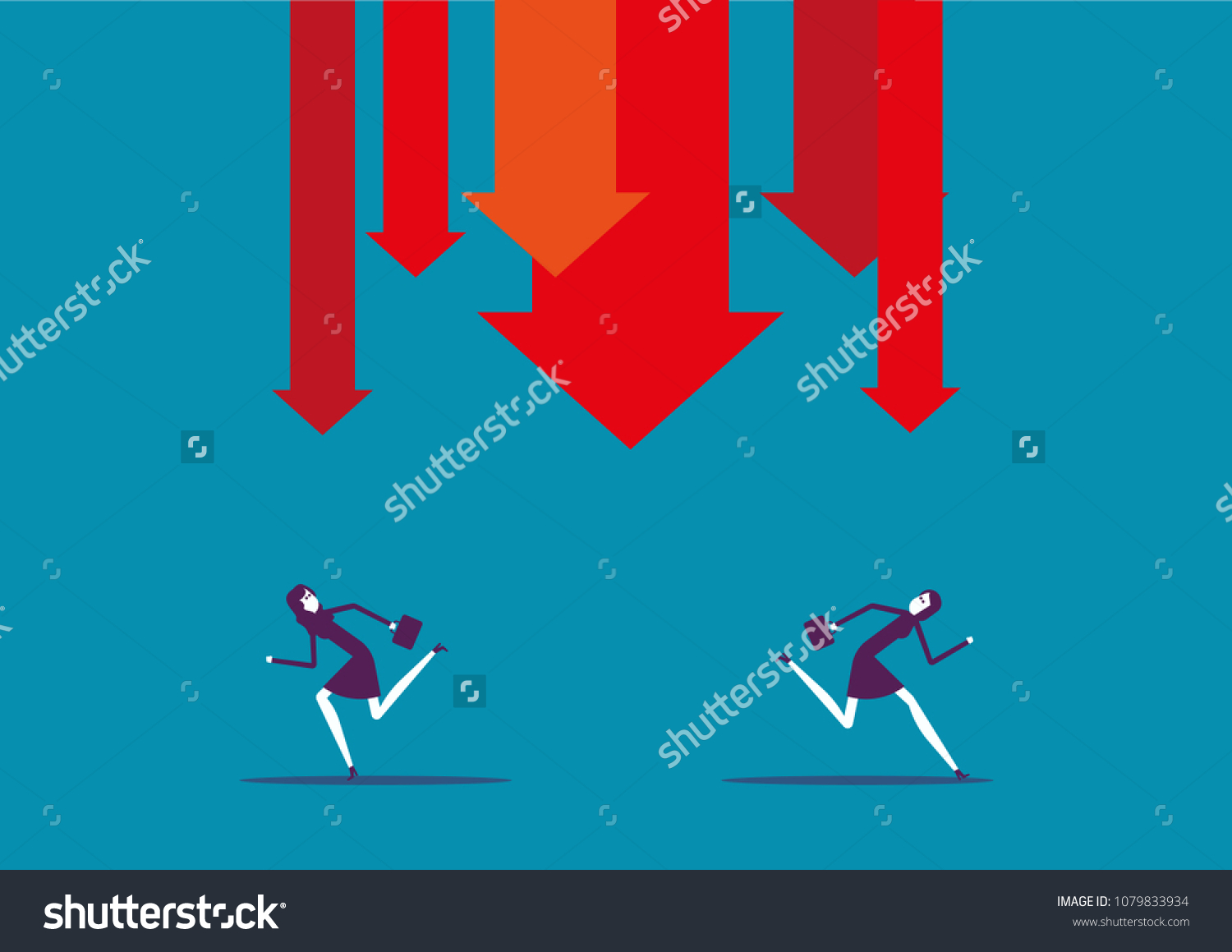 Graph Down Arrows Vector Illustration Business Stock Vector (Royalty ...