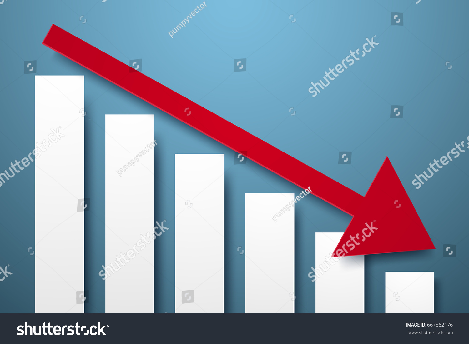 Graph Down Concept Paper Art Style Stock Vector (Royalty Free ...