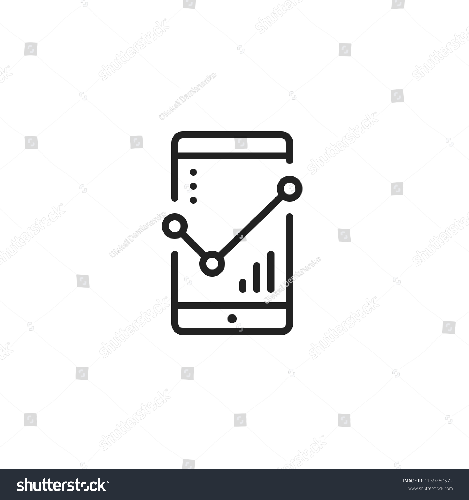 Graph Phone Icon Stock Vector (Royalty Free) 1139250572