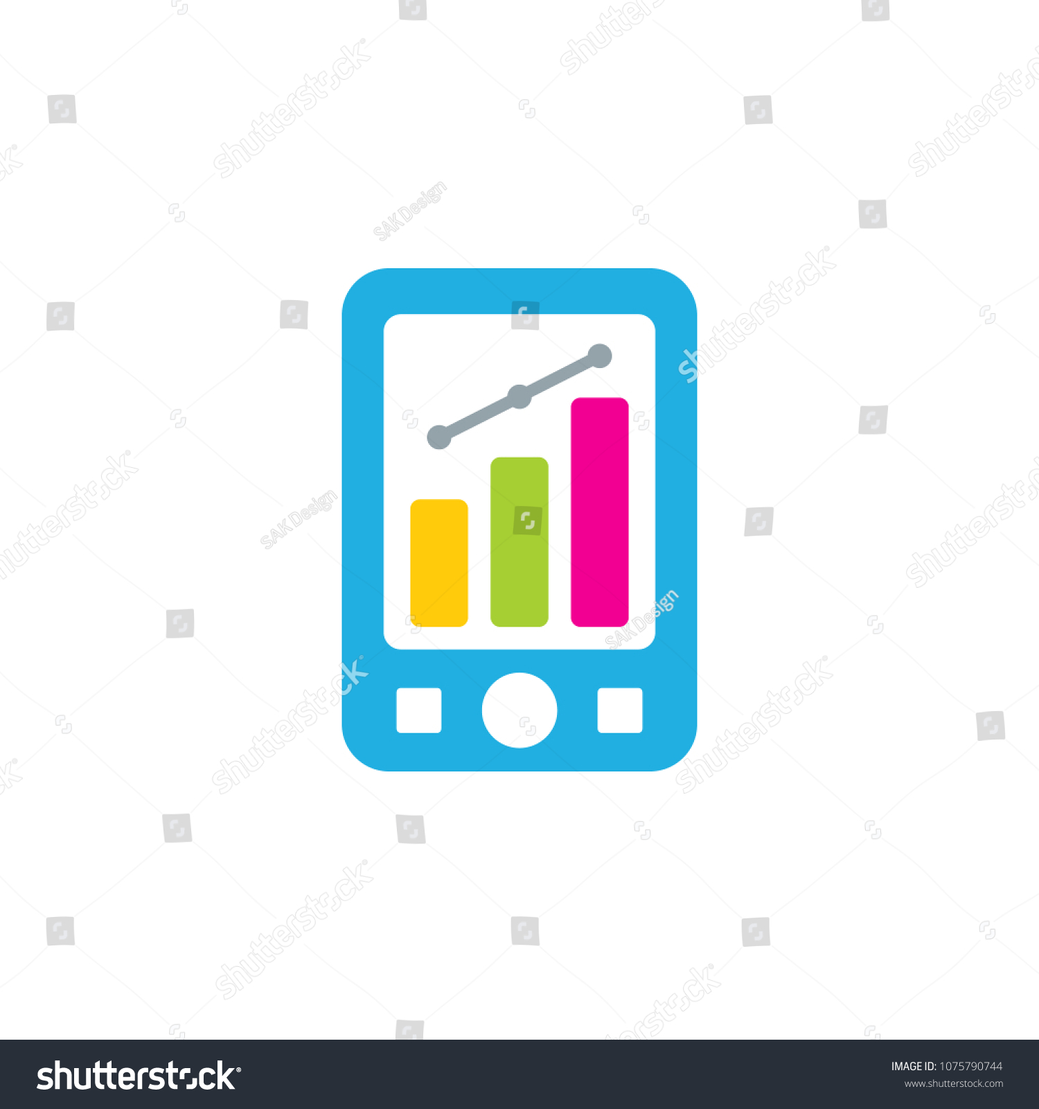 Graph Phone Icon Design Stock Vector (Royalty Free) 1075790744
