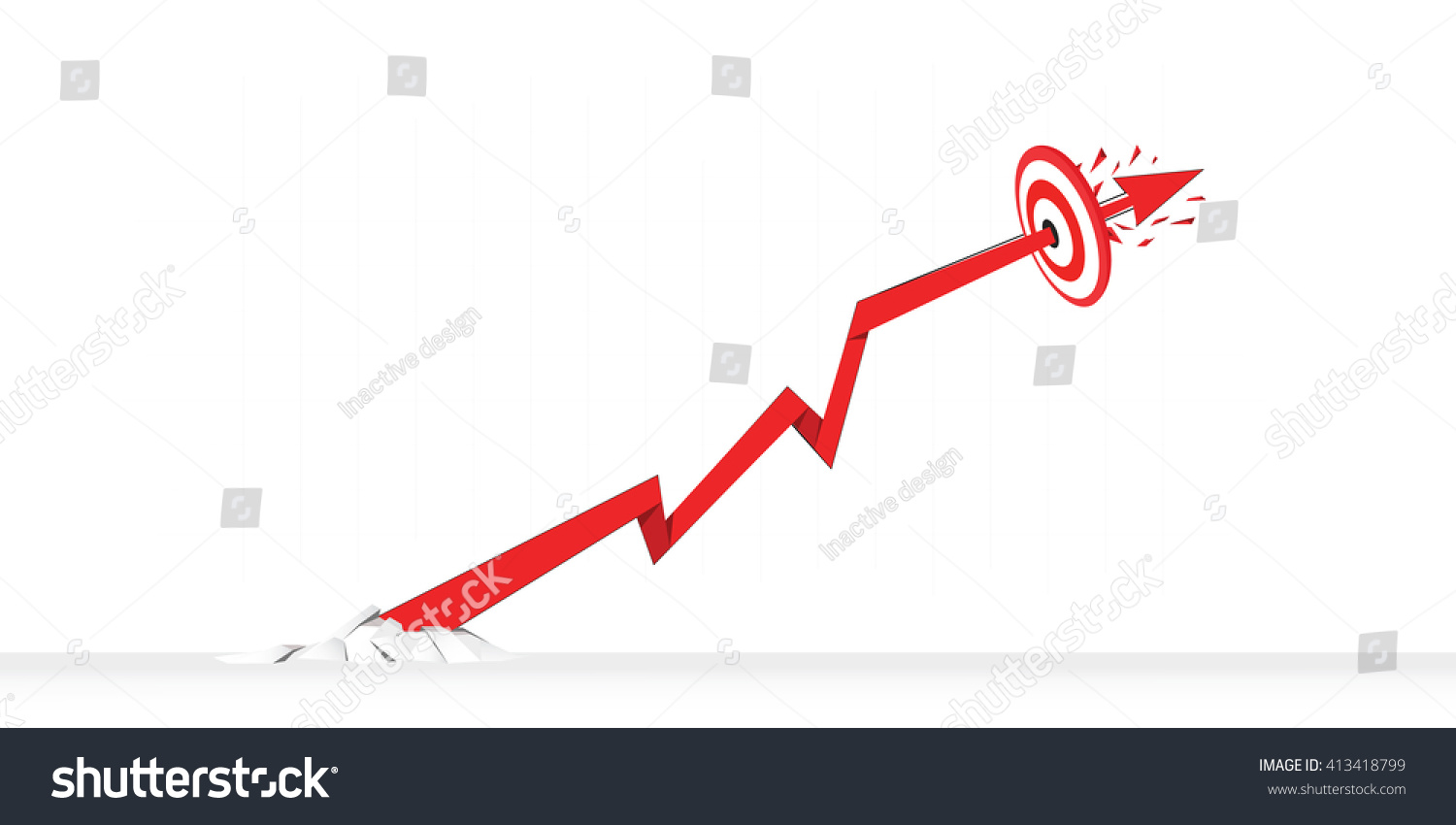 Graph Red Arrow Crash Target Stock Vector (Royalty Free) 413418799