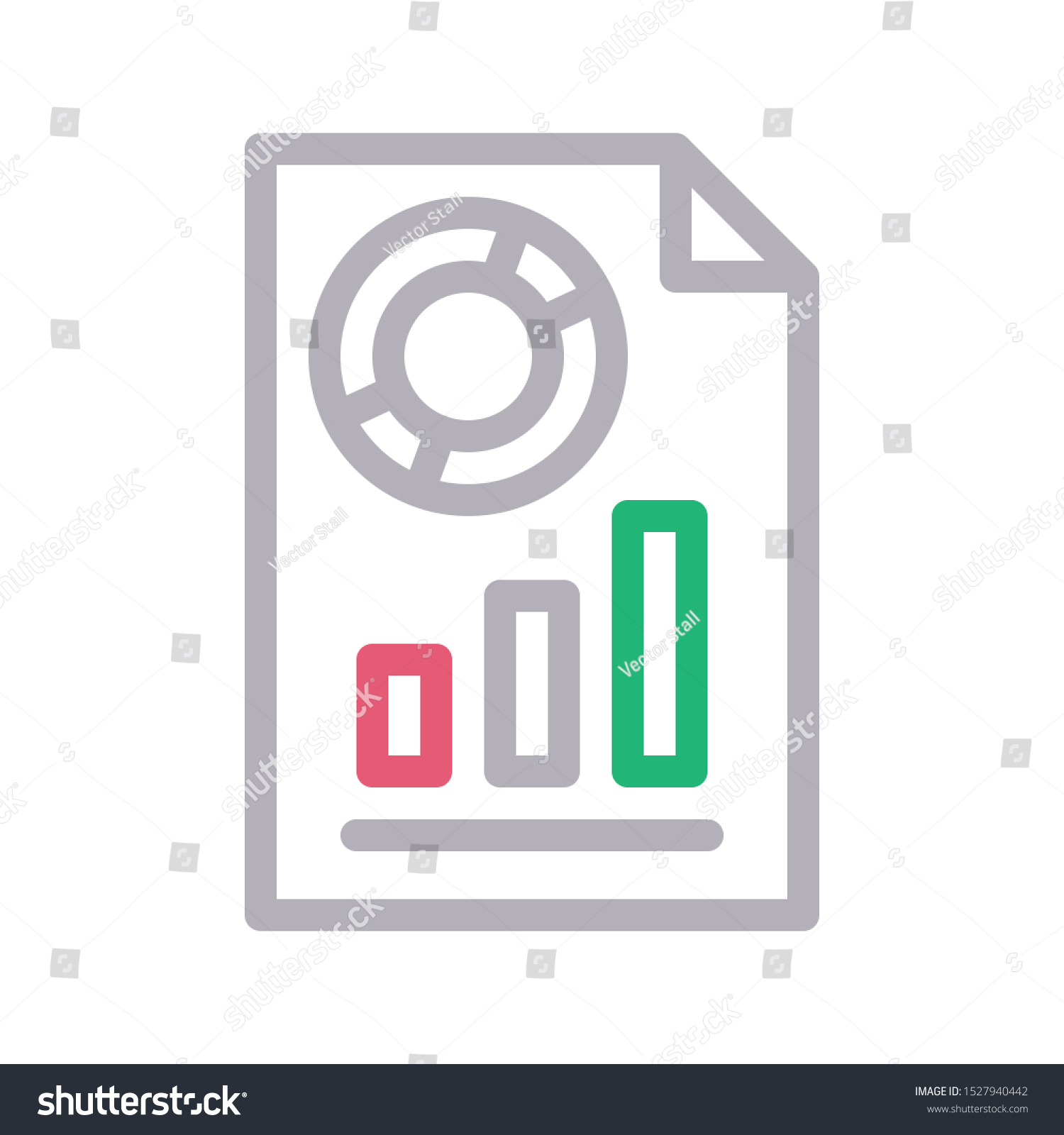 Graph Report Colour Linr Vector Icon Stock Vector (Royalty Free ...