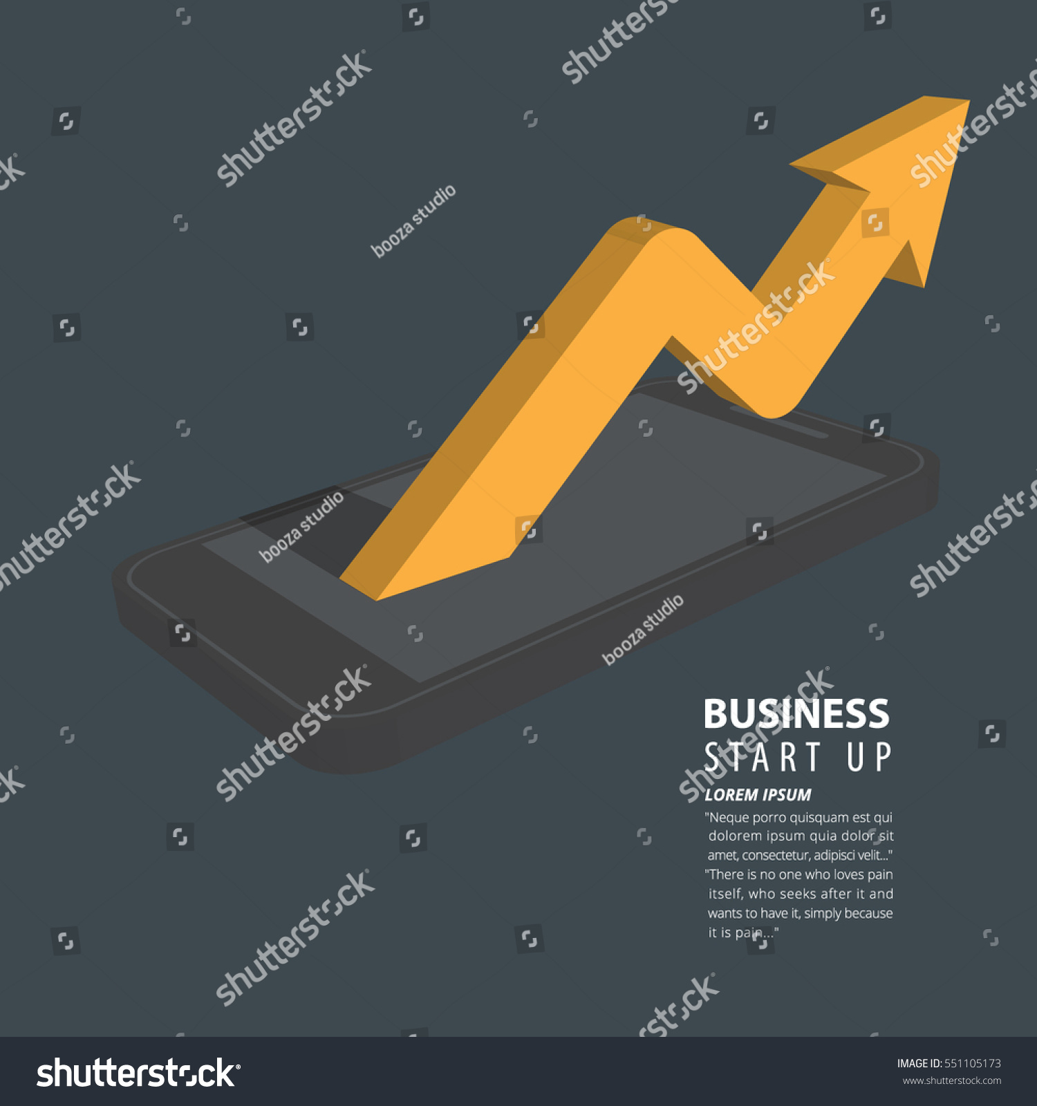 Graph Rising Mobile Phone Stock Vector (Royalty Free) 551105173
