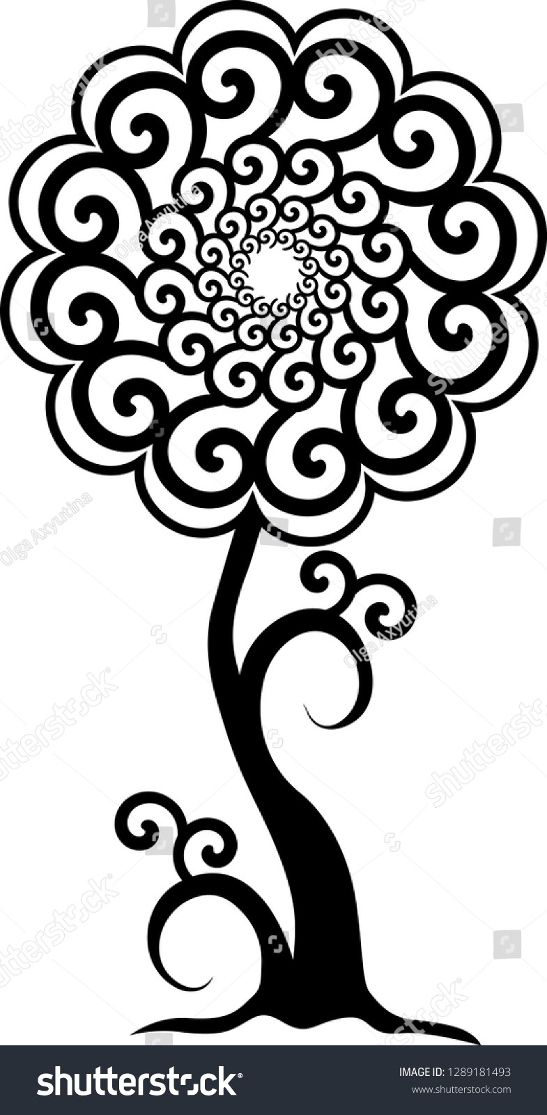 Graphic Art Tree Stock Vector (Royalty Free) 1289181493
