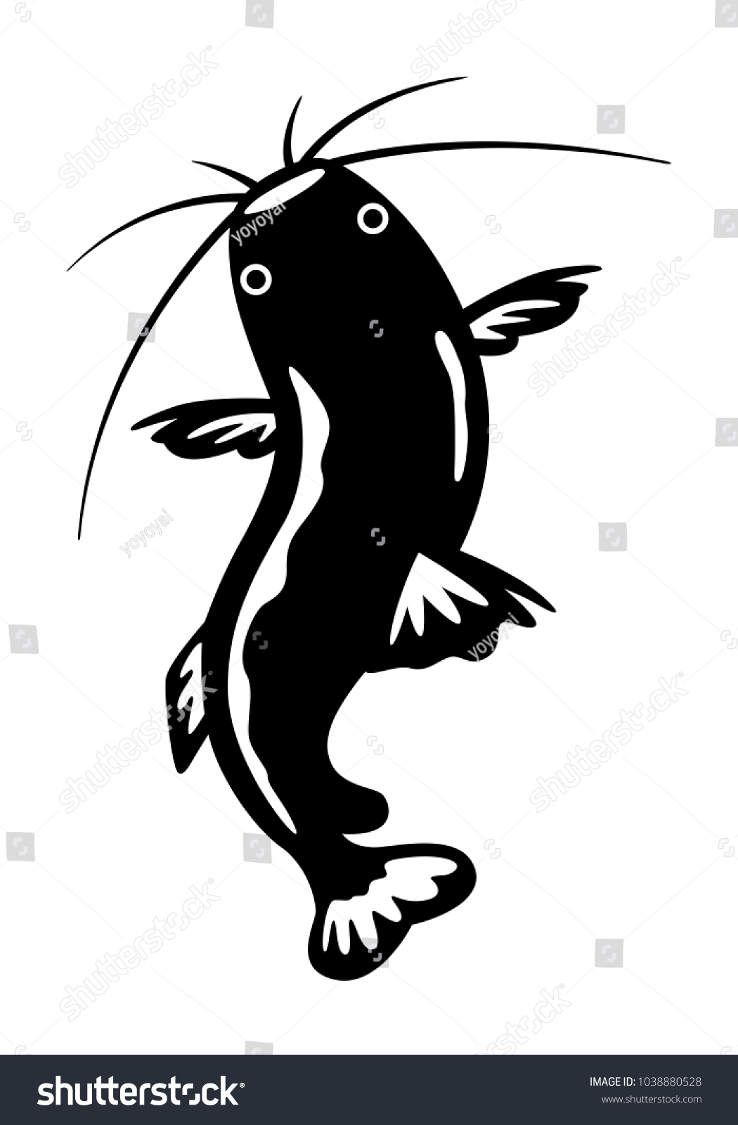Graphic Catfish Vector Stock Vector (Royalty Free) 1038880528 ...